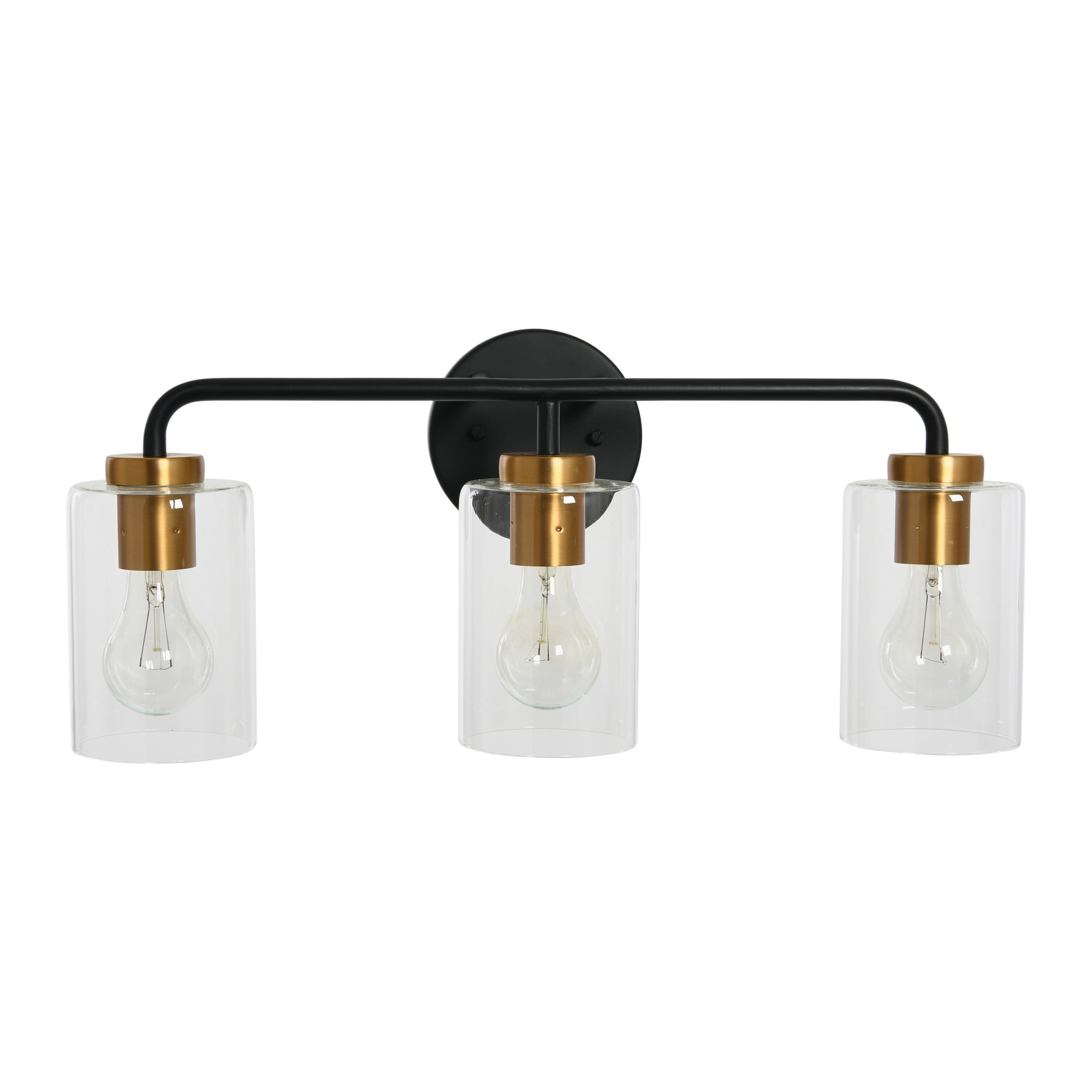Robert Stevenson Lighting Kendrick - Metal and Glass 3-Light Vanity ...