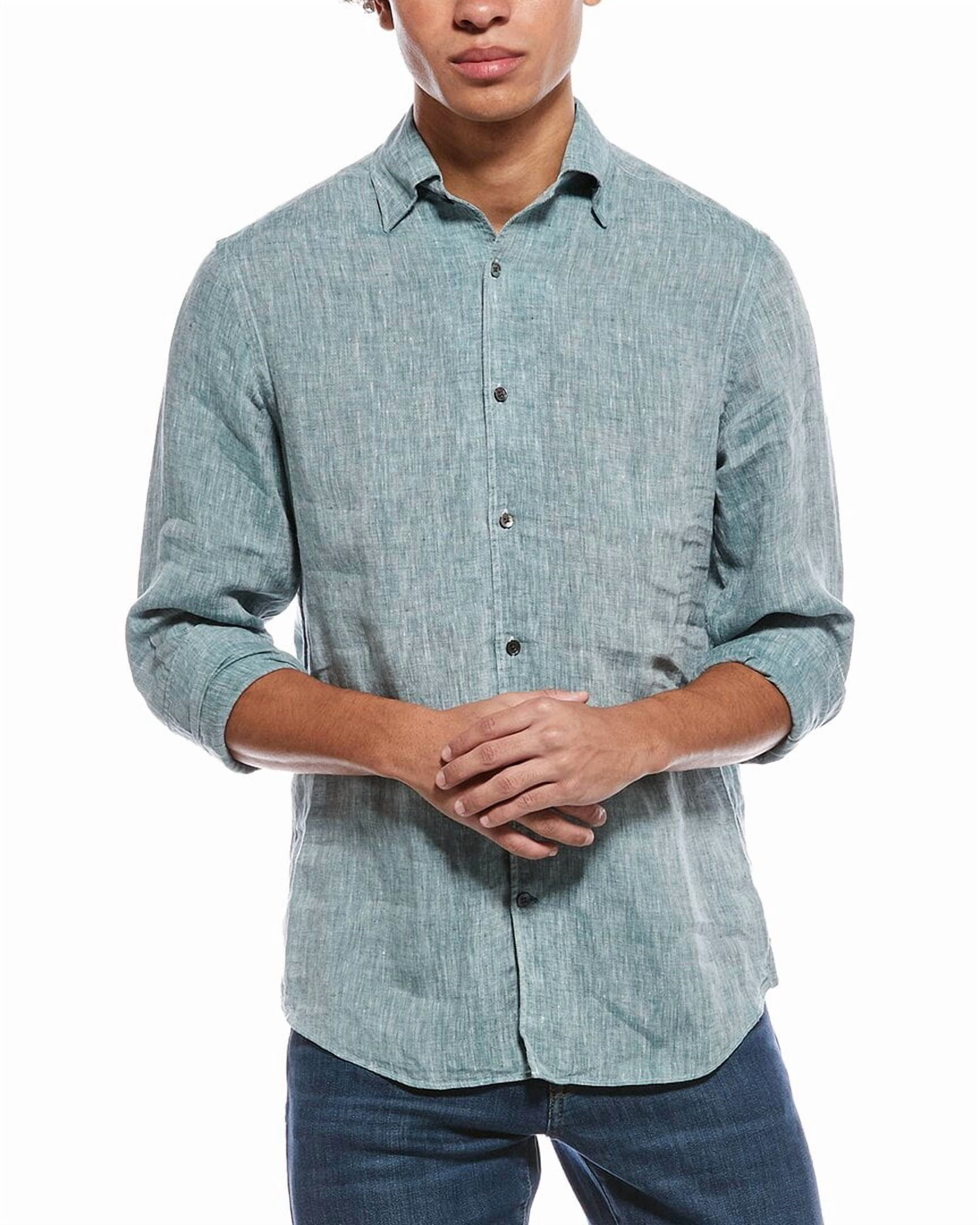 Robert Talbott mens Morgan Linen Shirt, 3XL, Green - Walmart.com