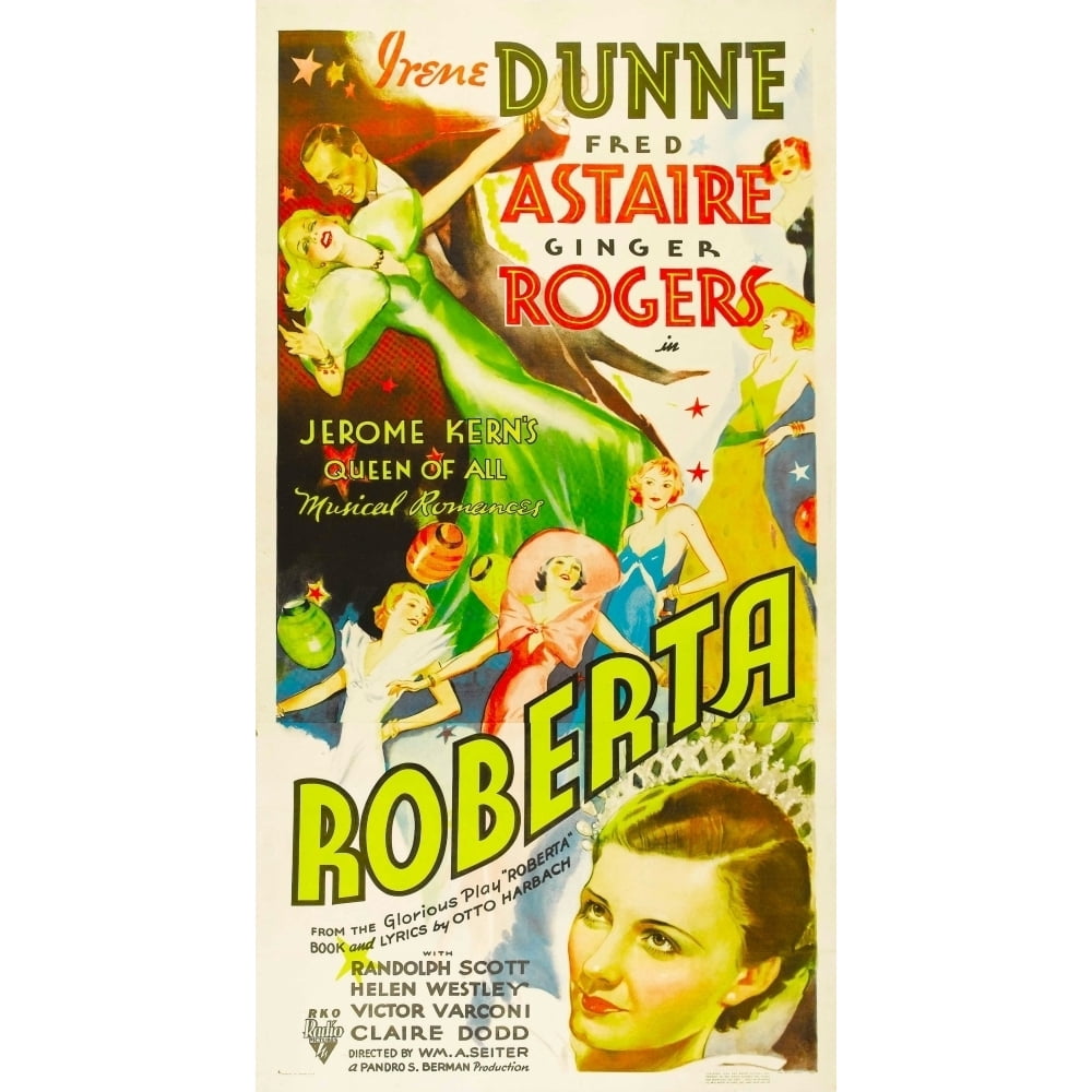 Roberta Ginger Rogers Fred Astaire Irene Dunne 1935 Movie Poster ...