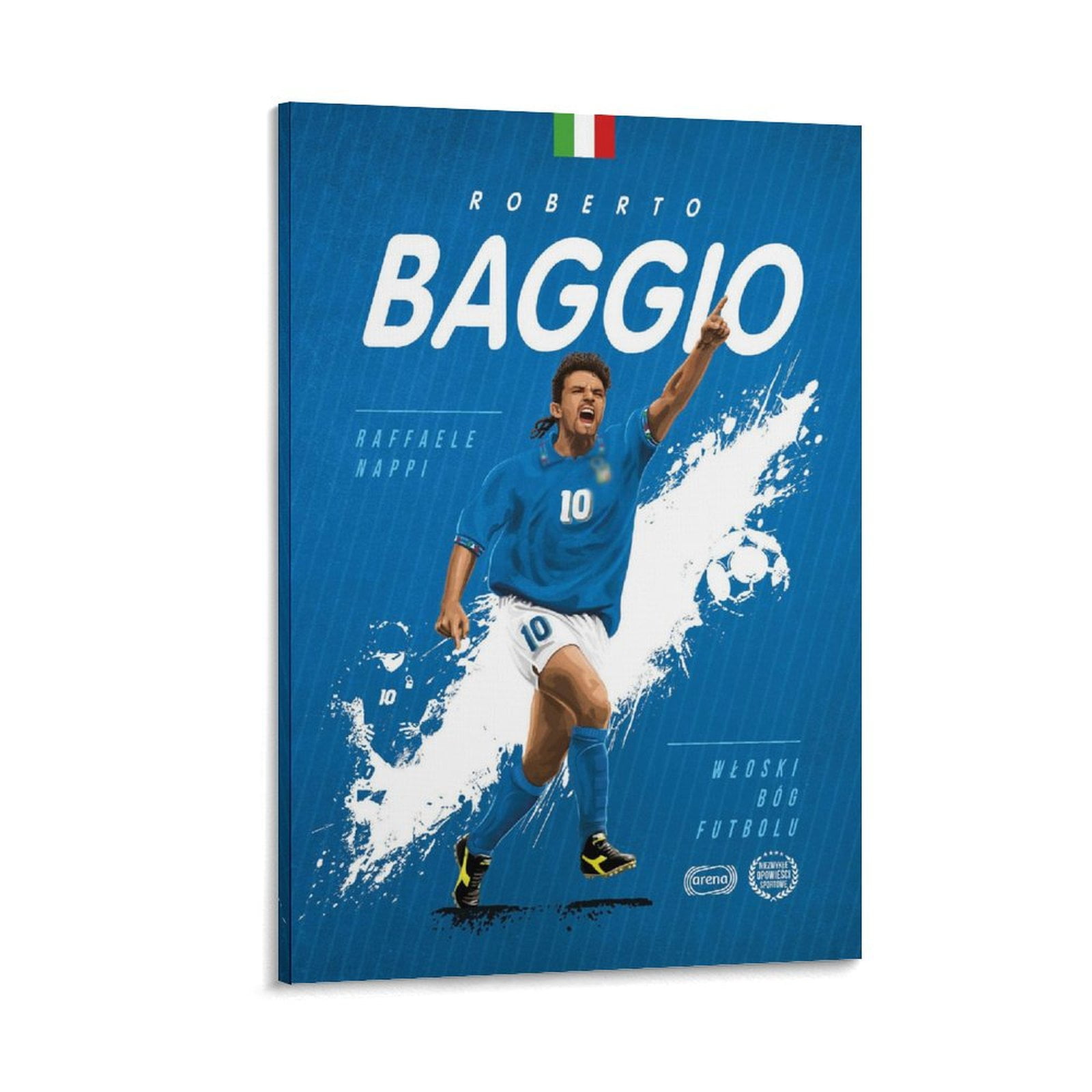 Roberto Baggio Footballer Print Italy Room Aesthetic Poster Print Art ...
