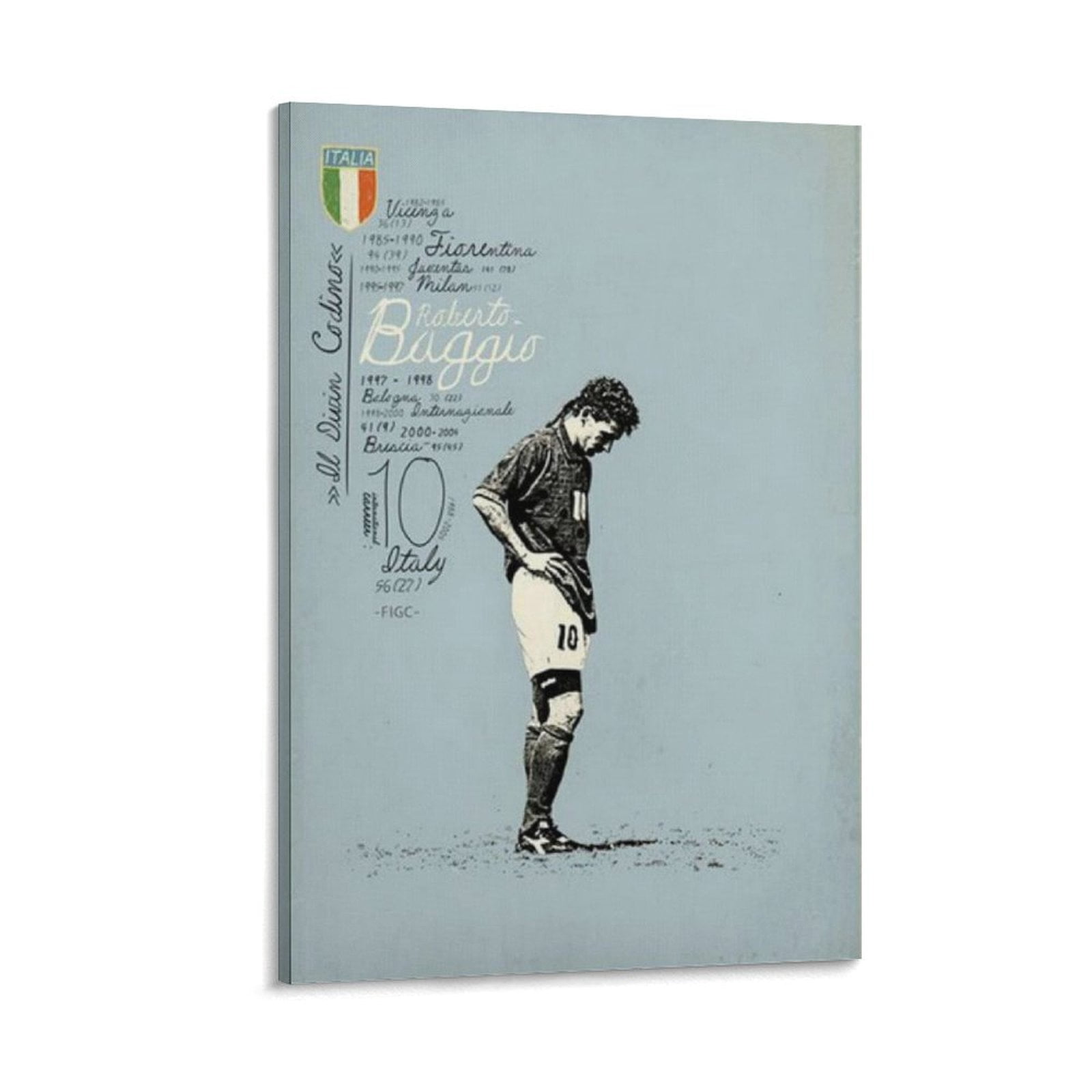 Roberto Baggio Poster Footballer Artworks Canvas Poster Room Aesthetic ...
