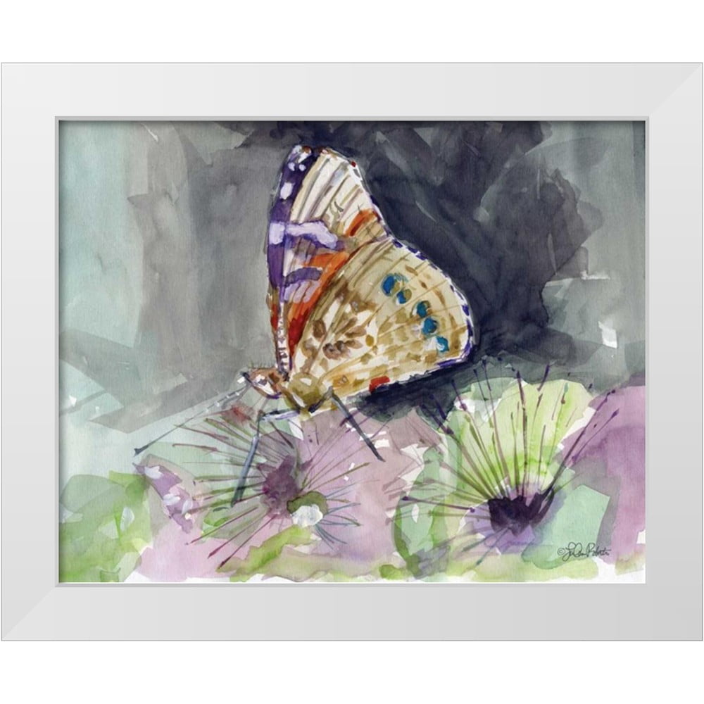 Roberto, LuAnn 32x26 White Modern Wood Framed Museum Art Print Titled - Watercolor Butterfly III ...
