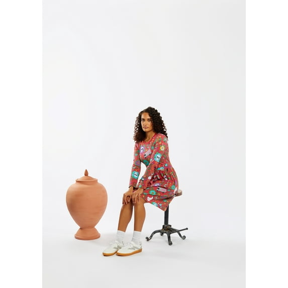 Roberto Lugo Skulls Print Dress - Mini Length - Cotton Blend - Walmart.com