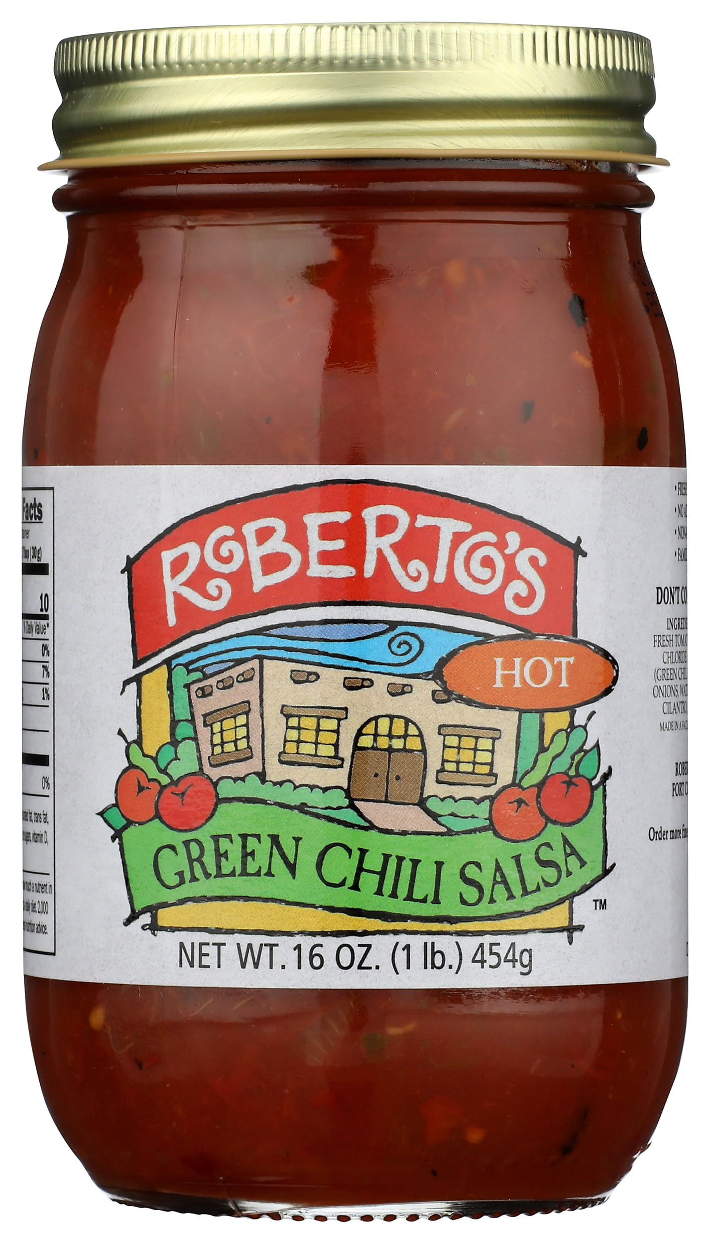 Roberto's Hot Green Chili Salsa, 16 oz, Fresh Gourmet Blend - Walmart.com