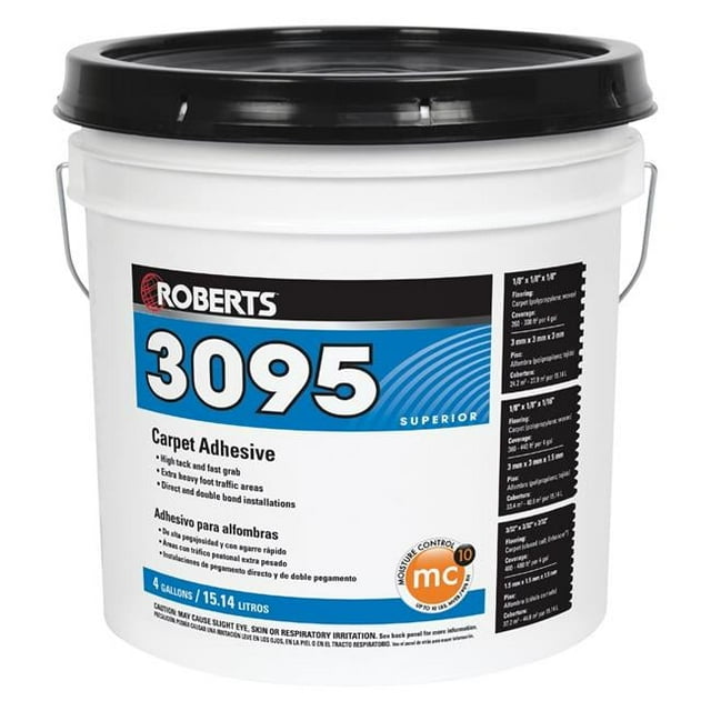 Roberts 3095 Fast Grab Carpet Adhesive for Vinyl and Wood Flooring, 4 ...