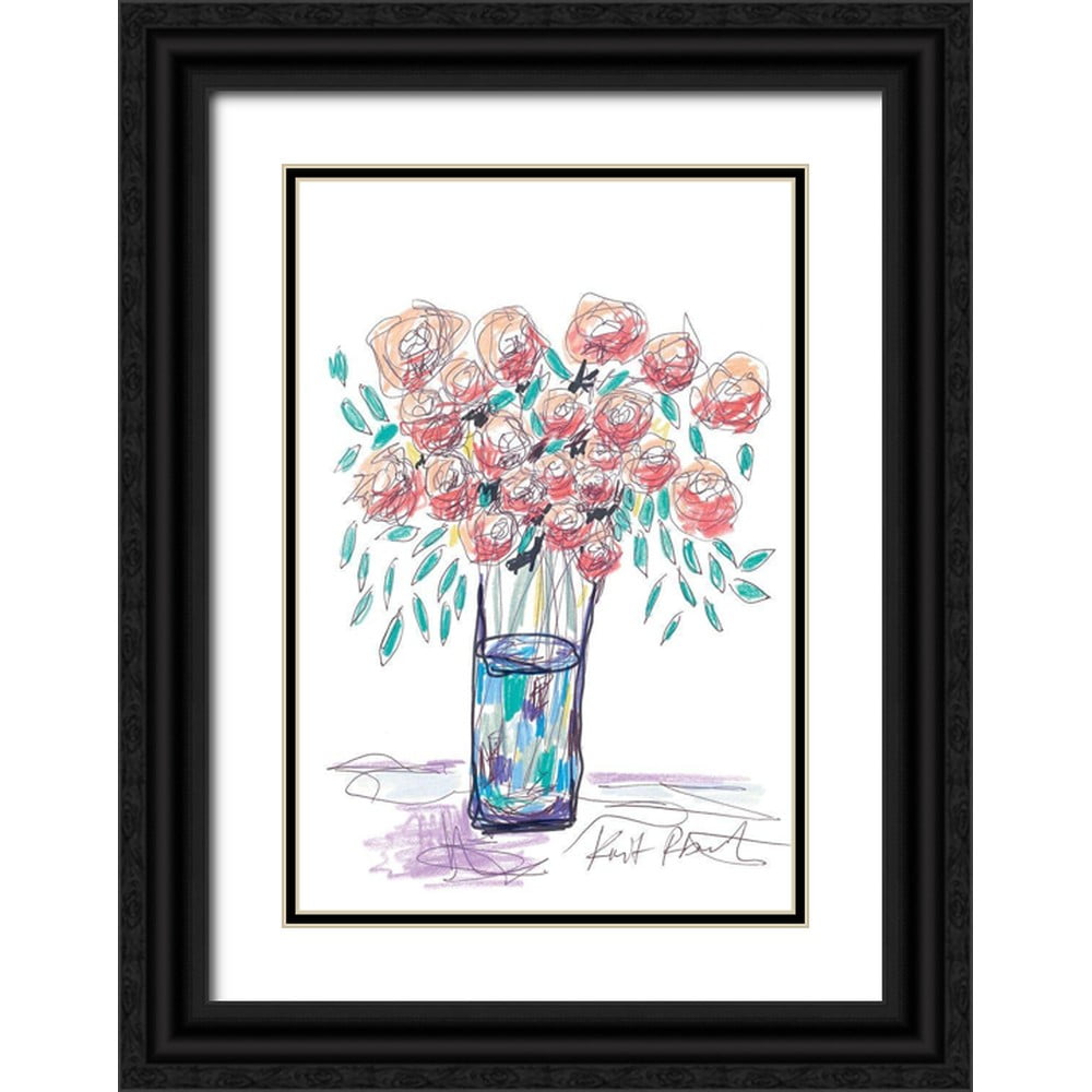 Roberts, Kait 18x24 Black Ornate Wood Framed with Double Matting Museum ...