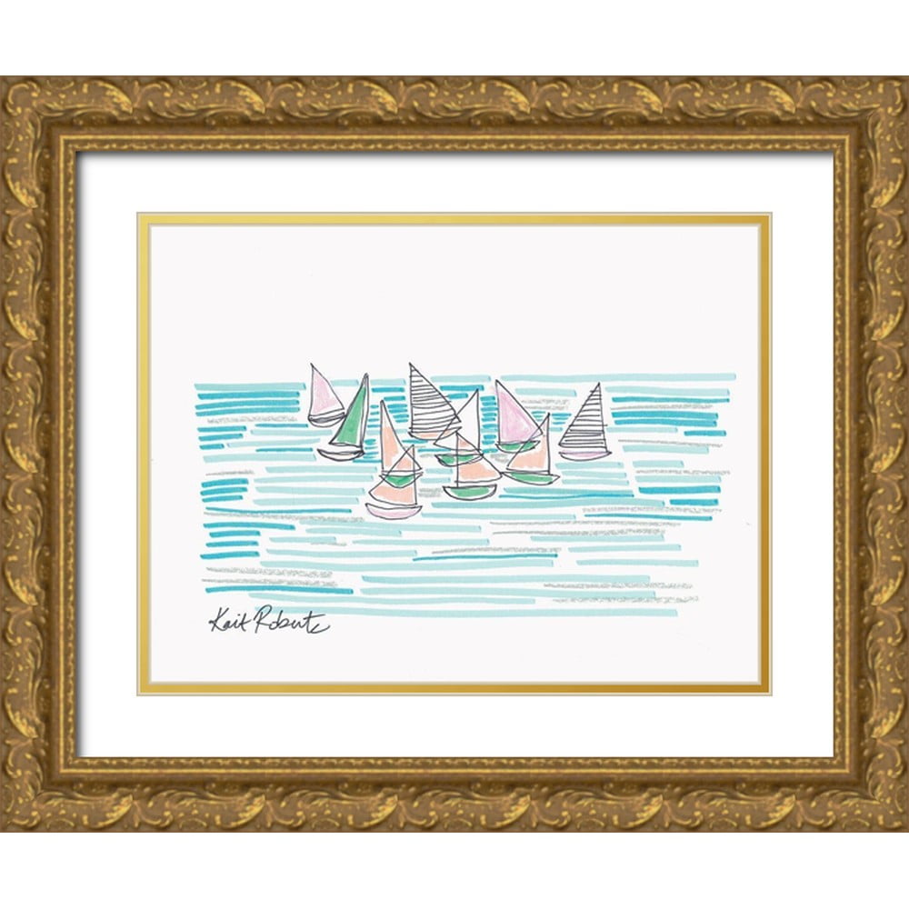 Roberts, Kait 32x25 Gold Ornate Wood Framed with Double Matting Museum ...