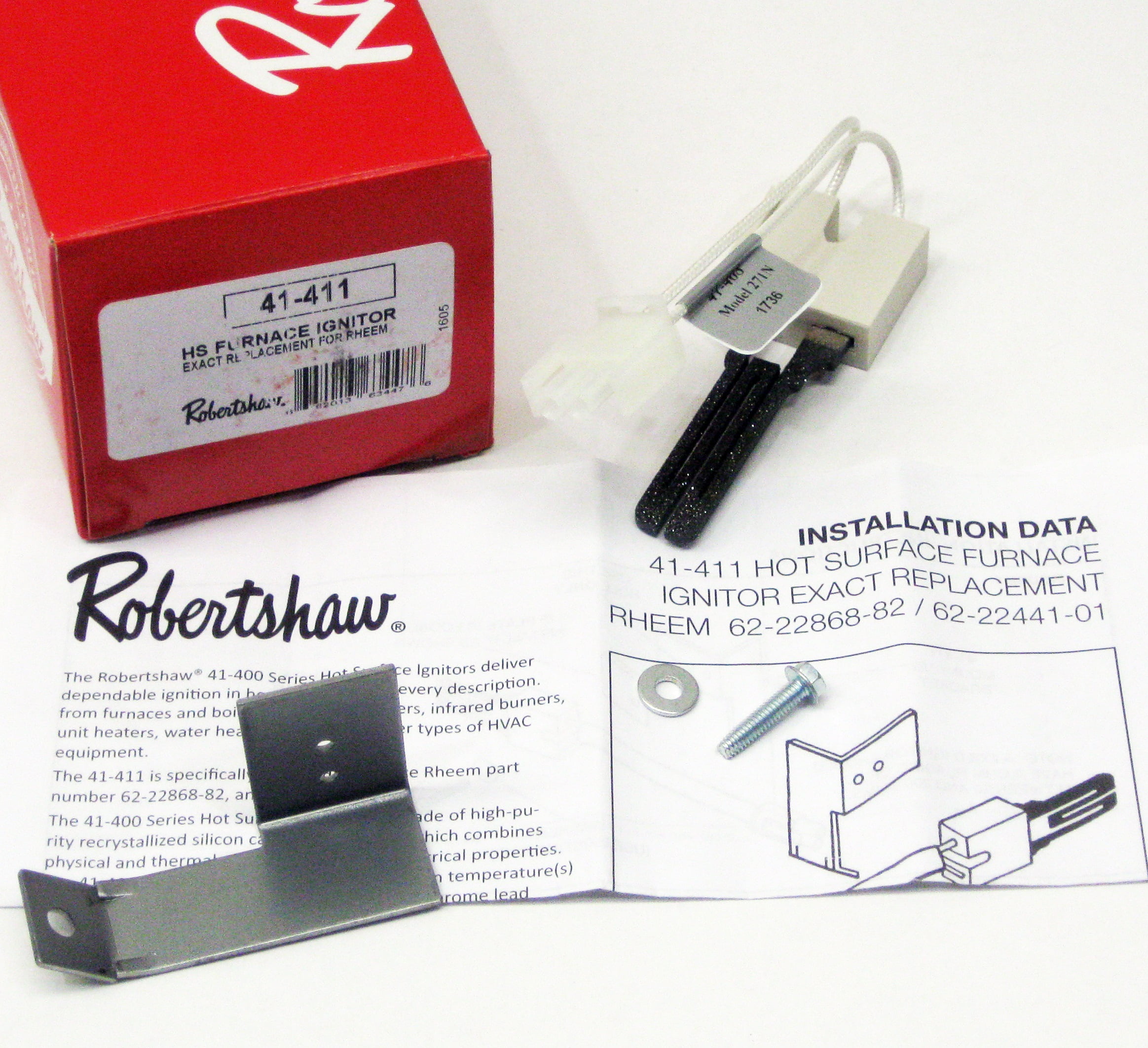Robertshaw 41-411 Furnace Igniter for Rheem 62-22868-82 Trane IGN0054 ...