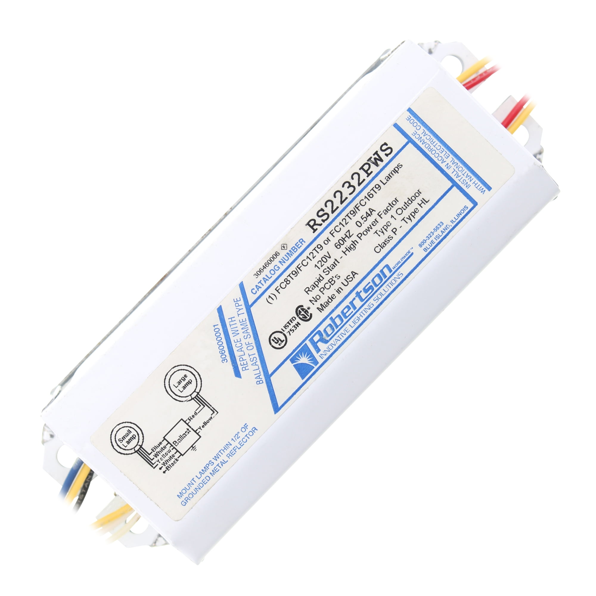 Robertson RS2232PWS Outdoor Fluorescent Ballast, 2-Lamp, FC8T9 FC12T9 ...