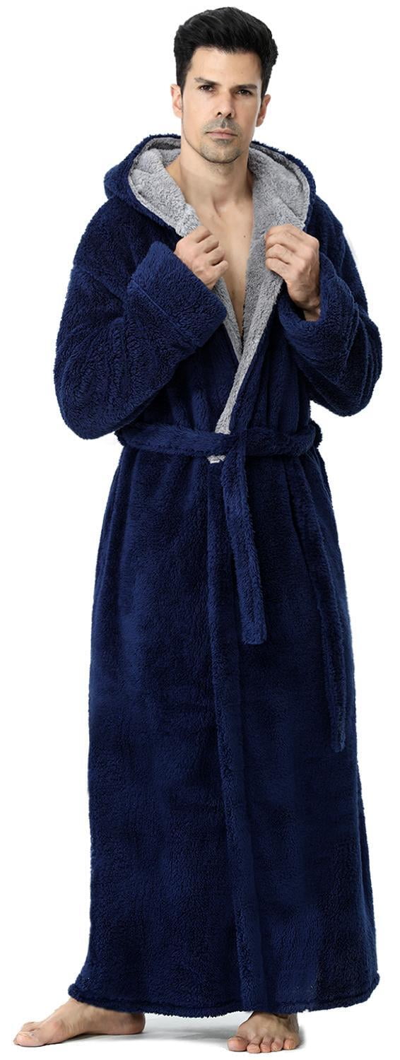 Robes for Men, LOFIR Long Mens Robes, Warm Soft Plush Mens Robe with ...