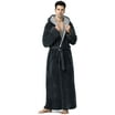 VULCANODON Men's Soft Plush Bathrobe with Hood, Full Length Fleece Robe ...