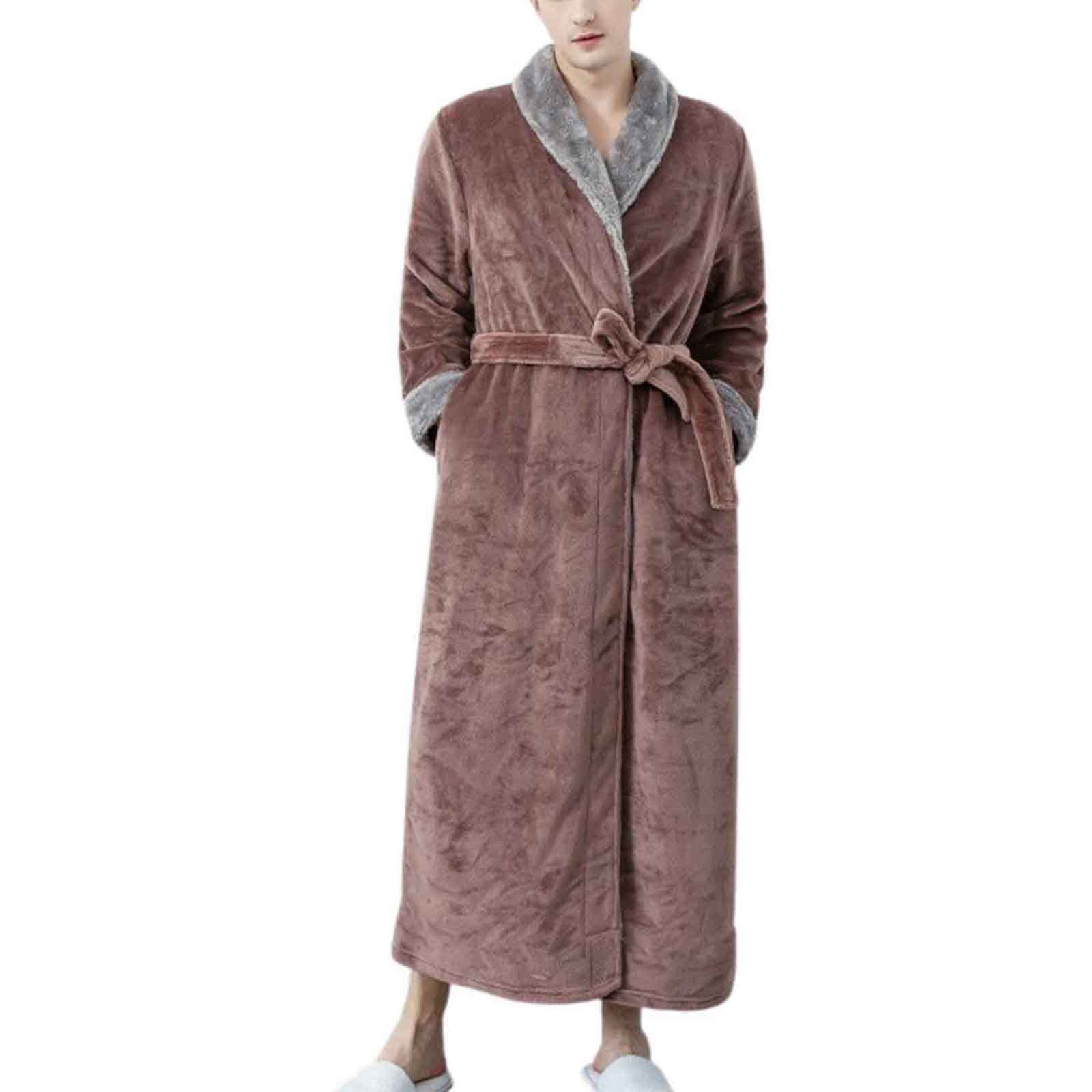 Viikei Robes for Men,Viikei Mens Robes,Warm Soft Plush Mens Robe with Hood,Plus Size Plus Thick ...