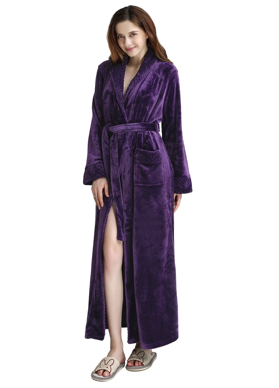 Robes for Women, LOFIR Long Womens Robes, Soft Fluffy Fleece Bath Robe with Front Pocket, Winter ...