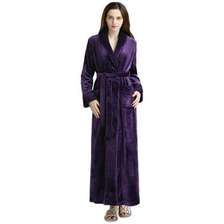 Homegro Women's Long Robe Fuzzy Plush Spa Bath Robes Fleece Winter Warm ...