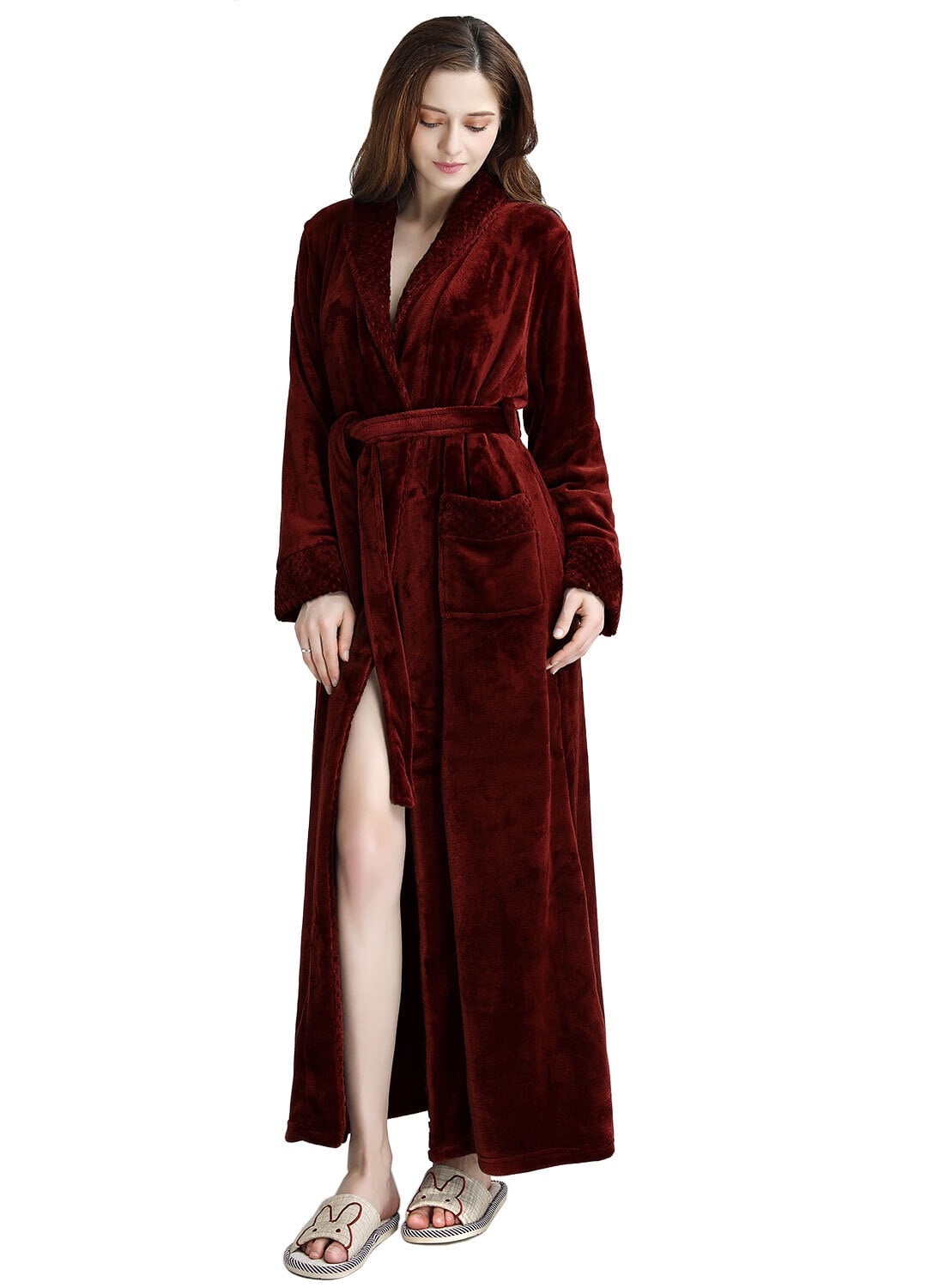 Robes for Women, LOFIR Long Womens Robes, Soft Fluffy Fleece Bath Robe ...