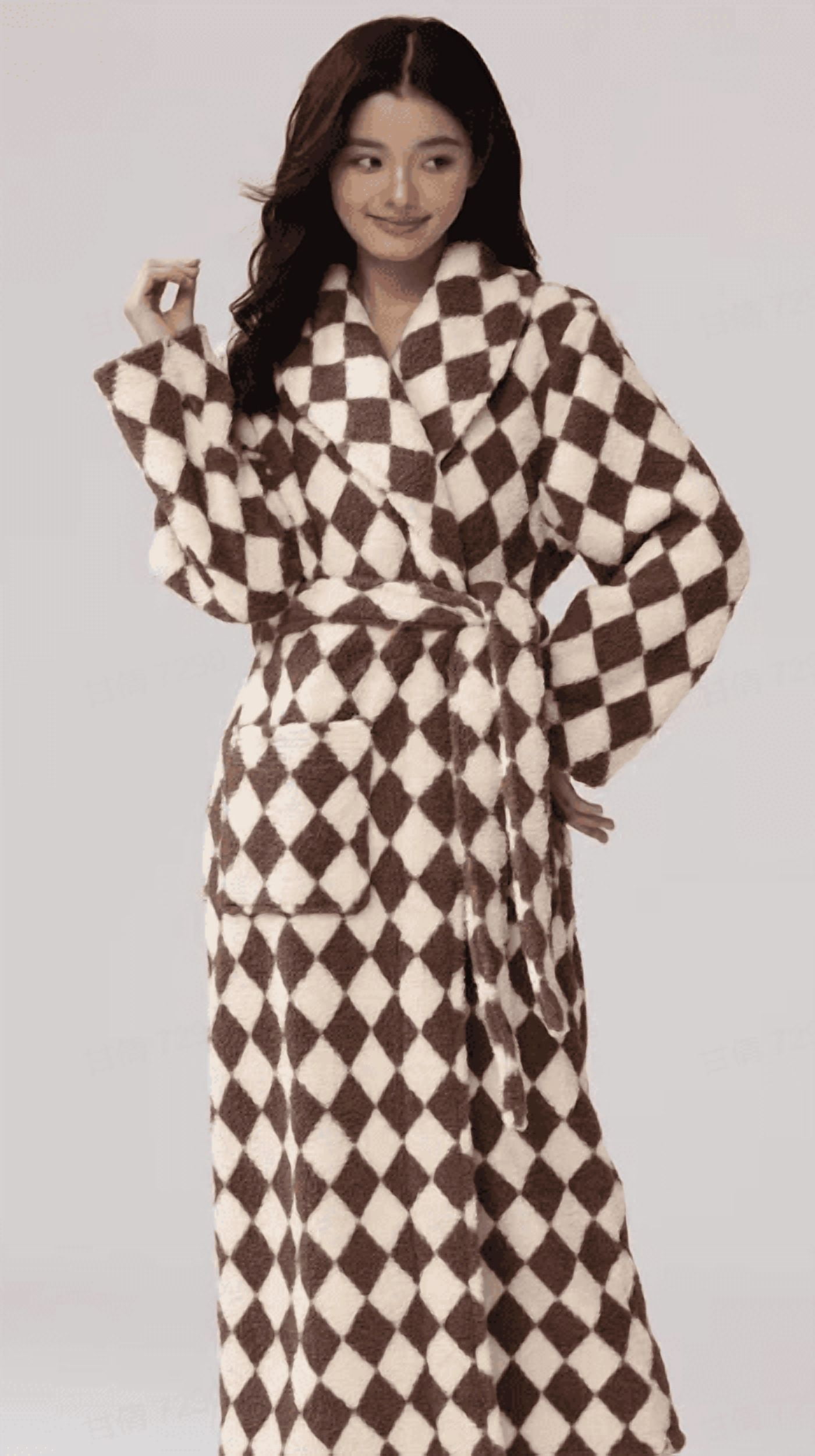 Robes for Women – LOFIR Thick Fluffy Fleece Womens Robe, Long Plaid ...