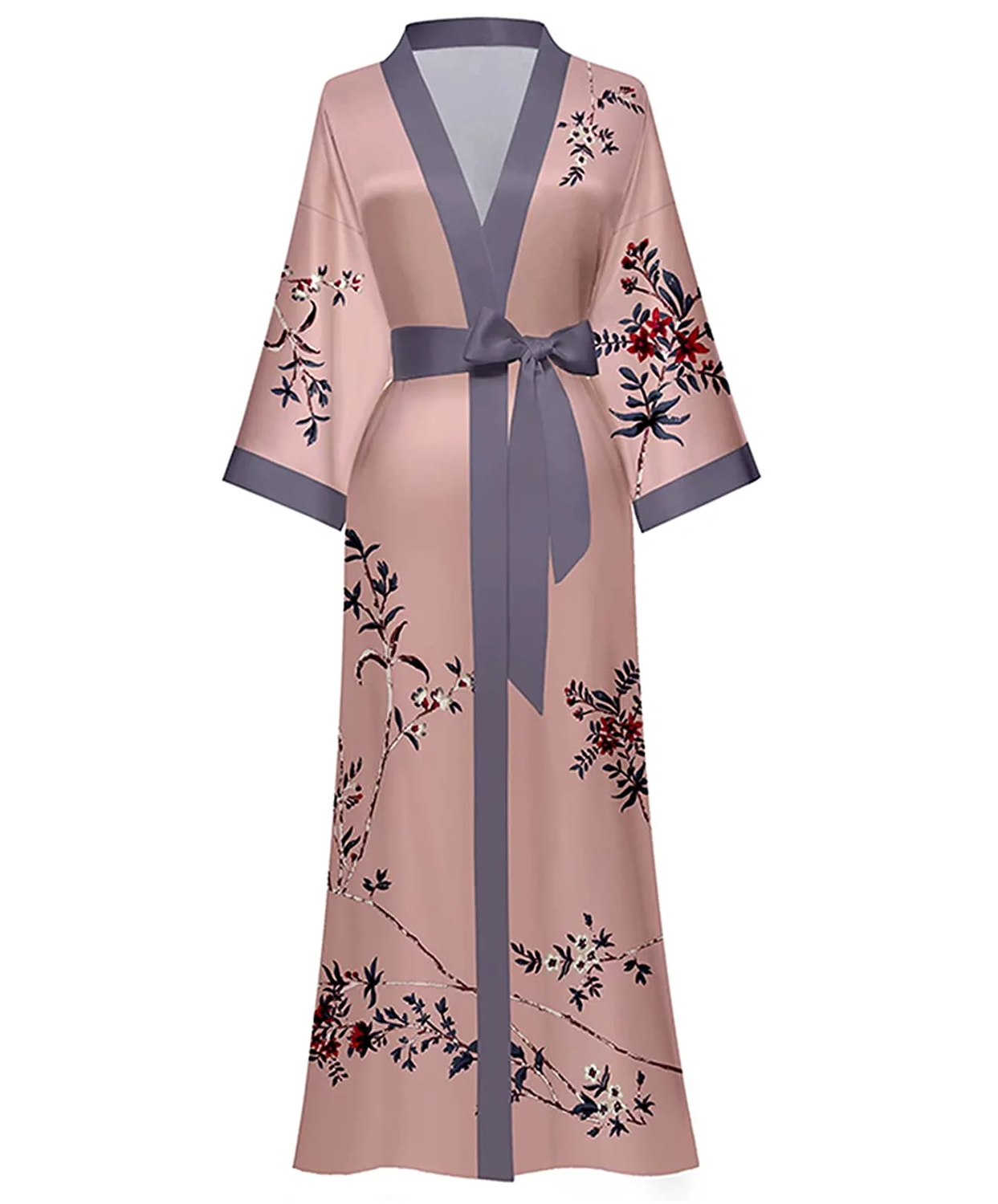 Sofia Intimates Women's Satin Lace Robe - Walmart.com