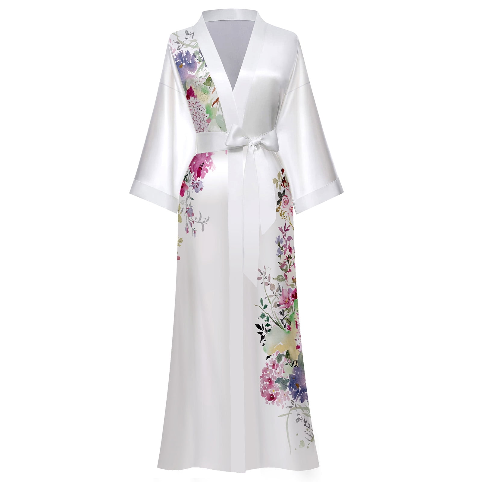 Robes for Women, LOFIR Womens Long Silk Kimono Robes, Satin Silky ...