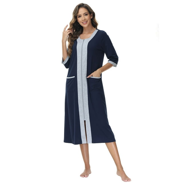 Robes for Women, LOFIR Womens Robes Zip Up Front Full Length ...