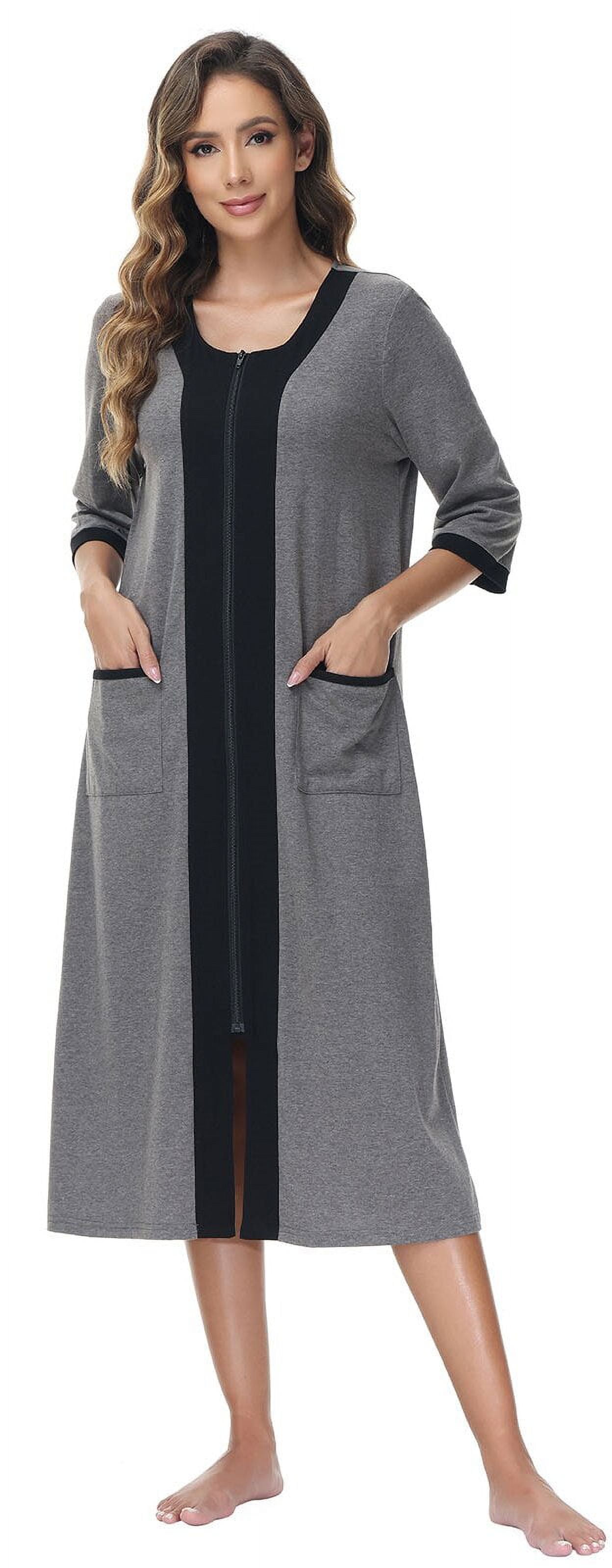 Robes For Women Lofir Womens Robes Zip Up Front Full Length Lightweight Summer House Coat For