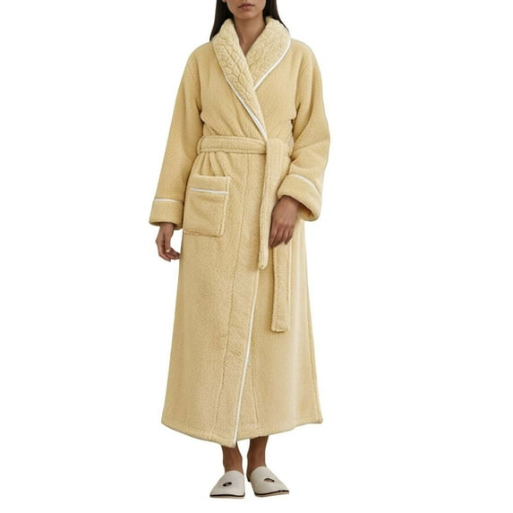 Robes for Women Striped Long Sleeve Kimono Bathrobe House Coats Bath ...