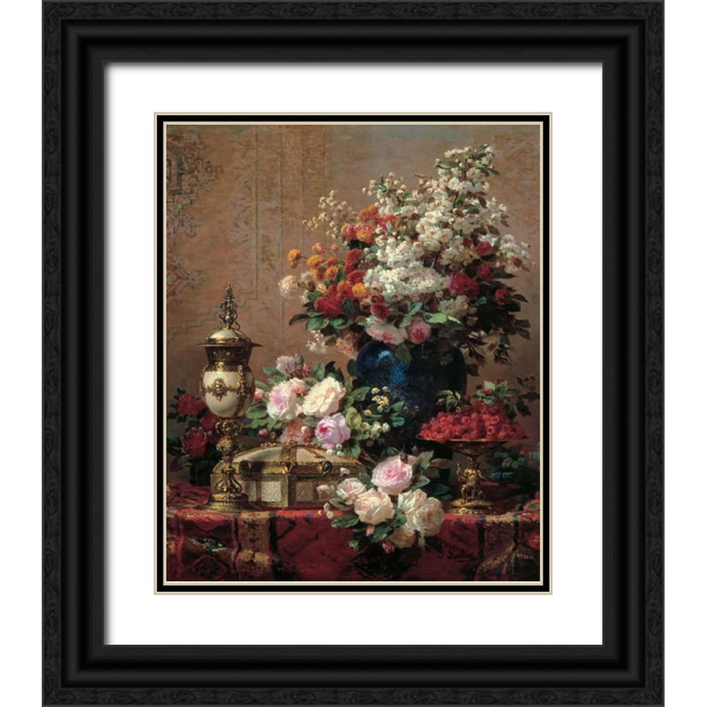 Robie, Jean Baptiste 26x31 Black Ornate Wood Framed with Double Matting ...