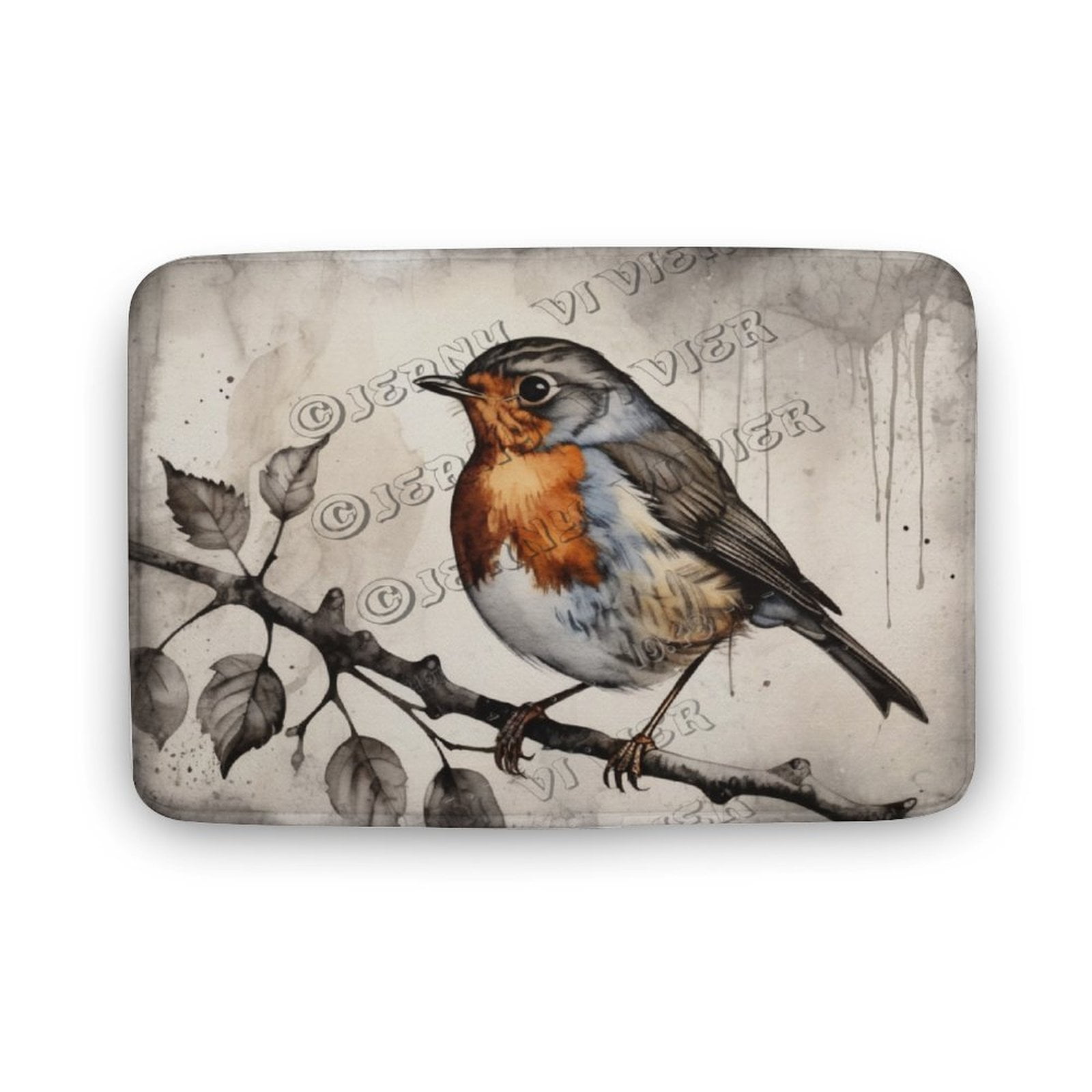 Robin Bird Bath Mat, Spring Bird Theme Bath Rug,Wildlife Bird Non Slip ...