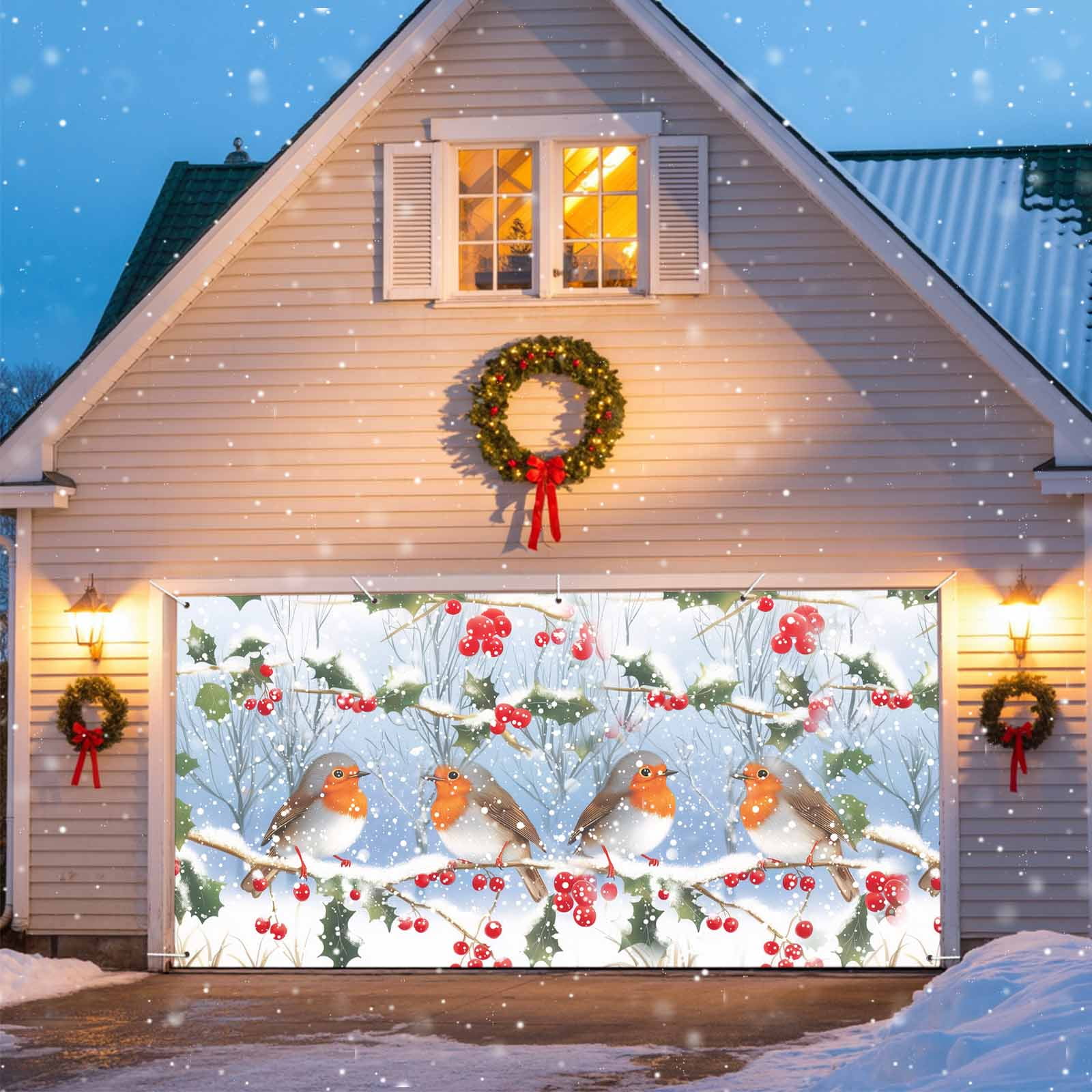 Robin Bird Garage Door Decorations, 6x13ft Garage Door Cover Banner ...