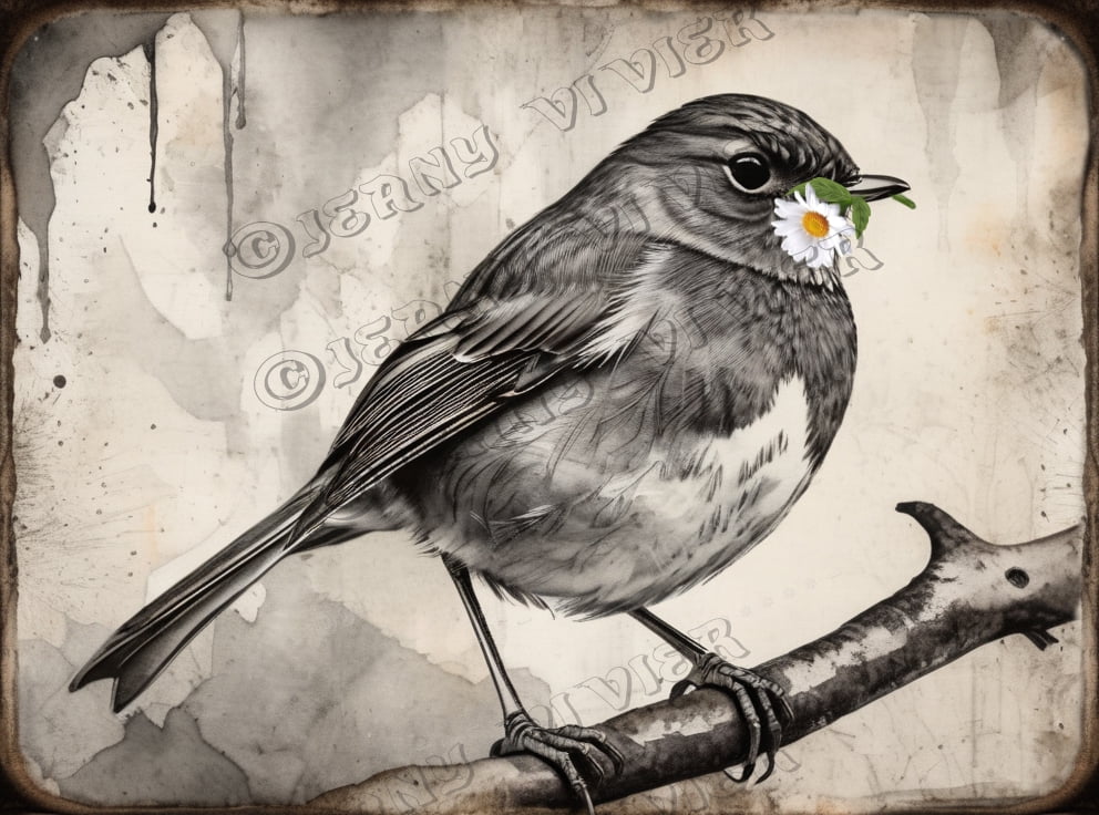 Robin Bird Garden Sign, Metal Garden Signs for Outside, Decorative ...