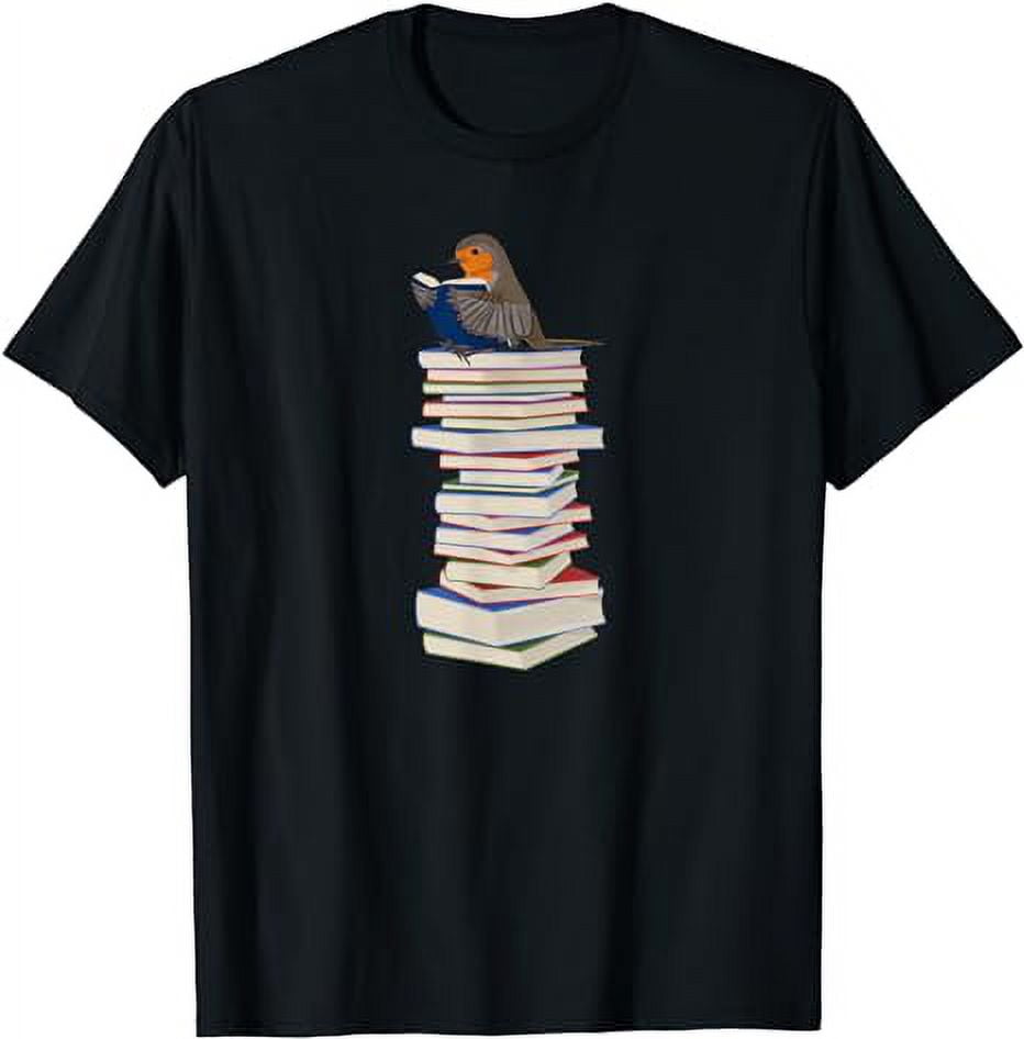 Robin Bird Reads Books Funny Garden Backyard Birds T-Shirt - Walmart.com