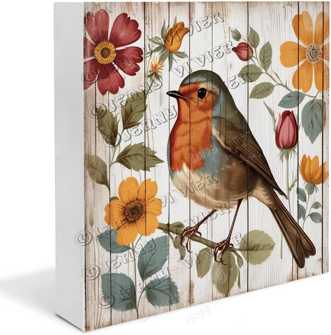 Robin Bird Wooden Box Sign Robin Bird Gifts Funny Bird Decor for Garden ...