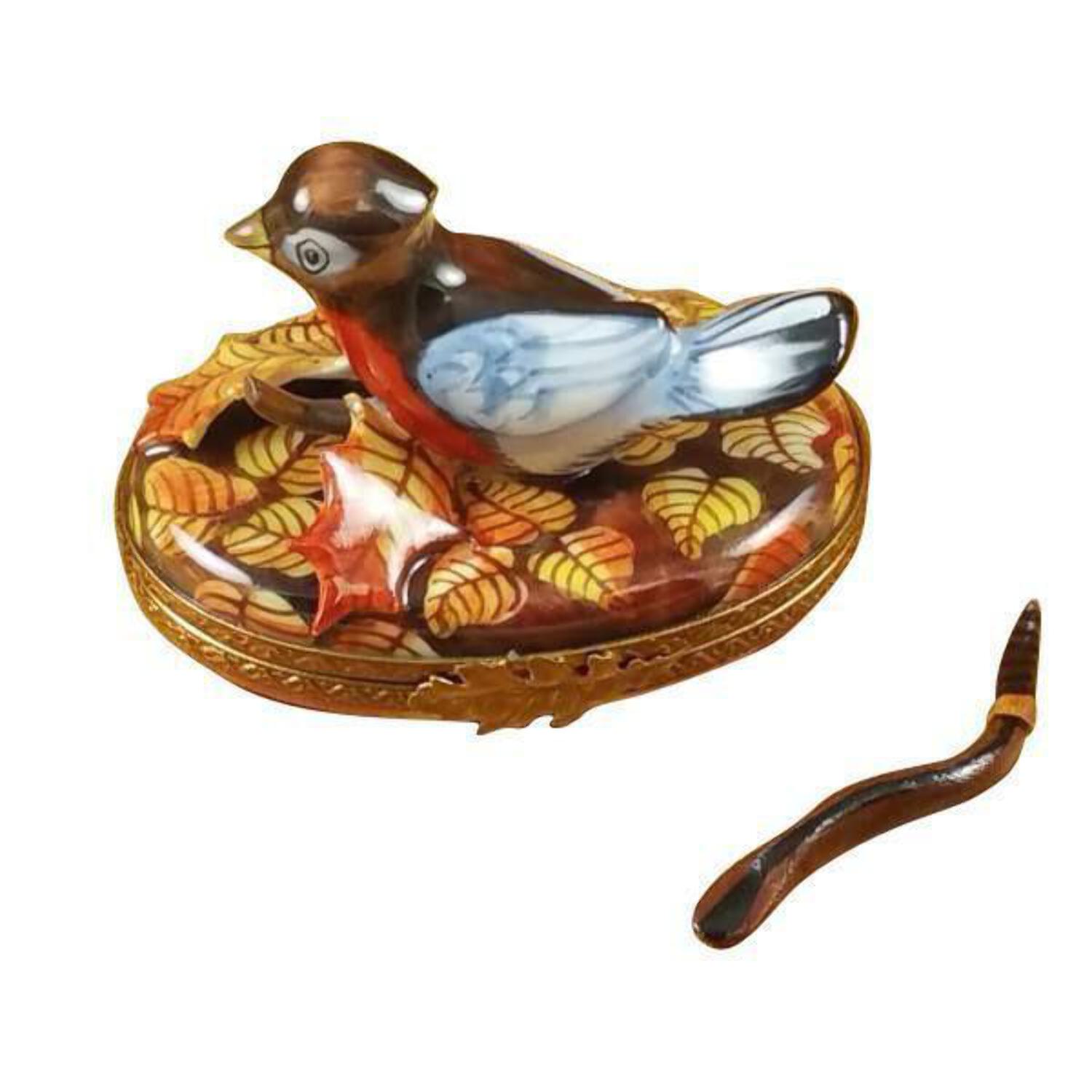 Robin Bird w Removable Worm Limoges Box Porcelain Figurine - Walmart.com
