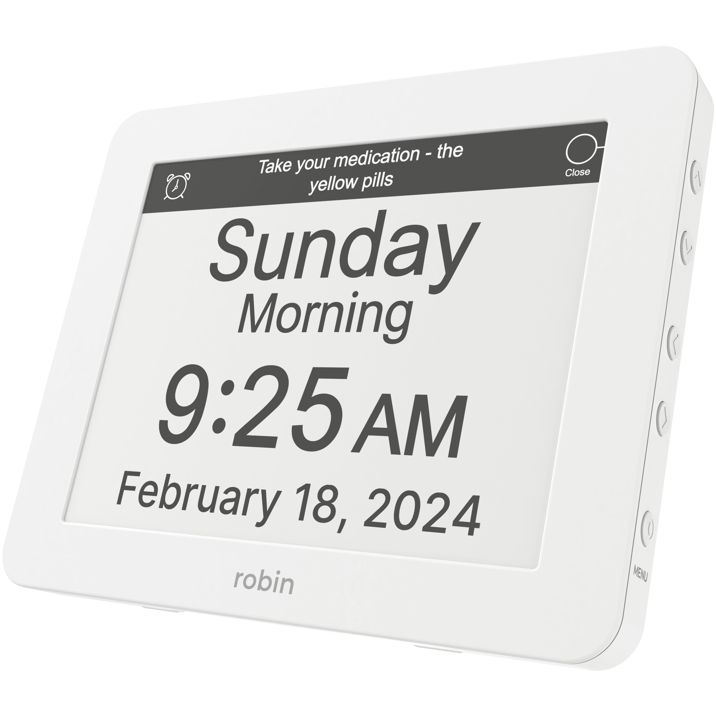Robin Clock 2024 with Day and Date for Elderly, Clocks for Seniors ...
