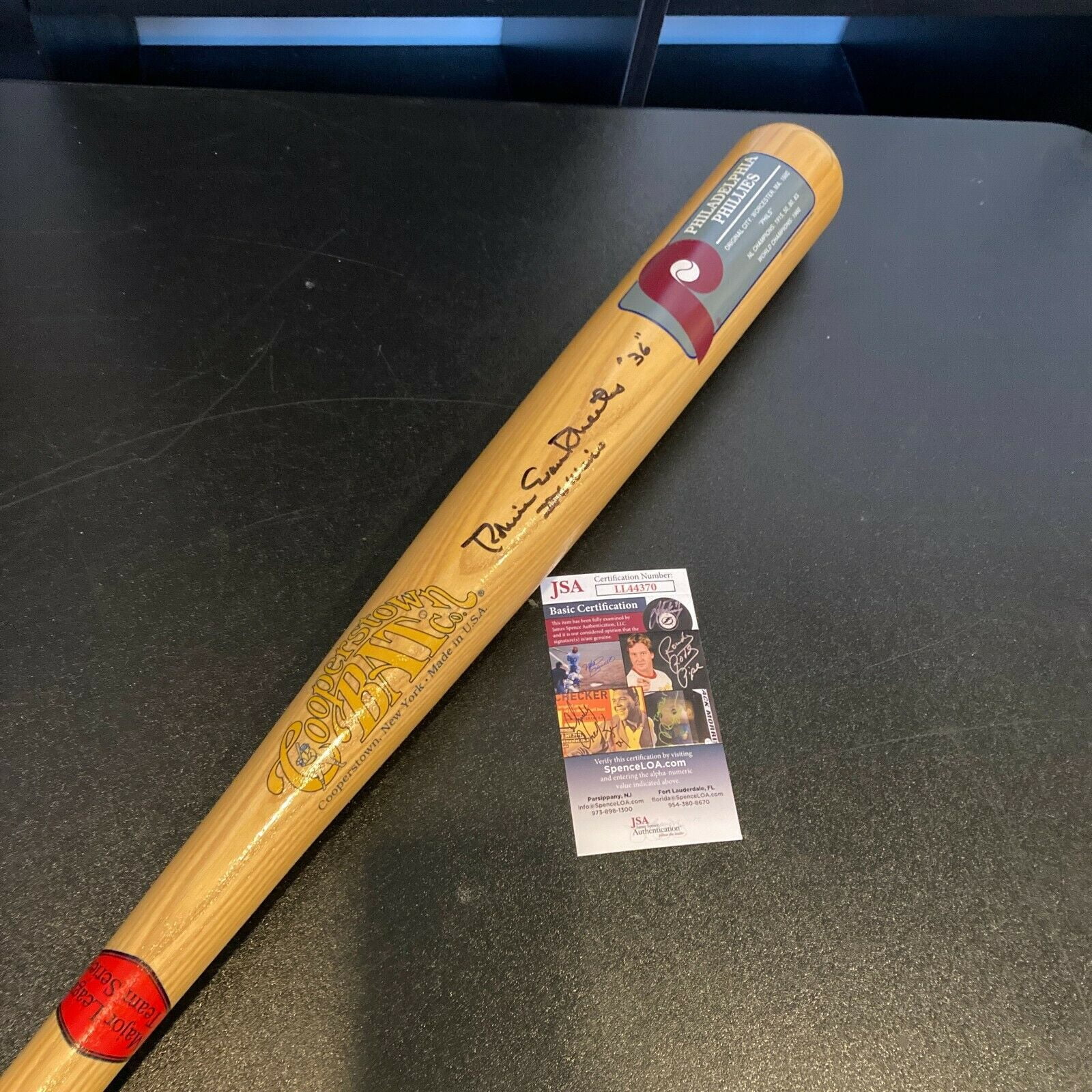 Robin Evan Roberts 286 Wins #36 Full Name Signed Phillies Bat JSA COA ...