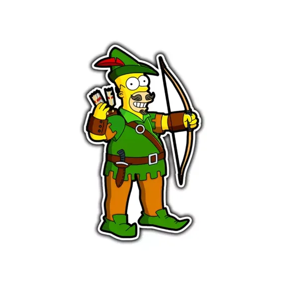 Robin Hood Homer Waterproof Sticker Phone Decal Water Bottle Stickers ...