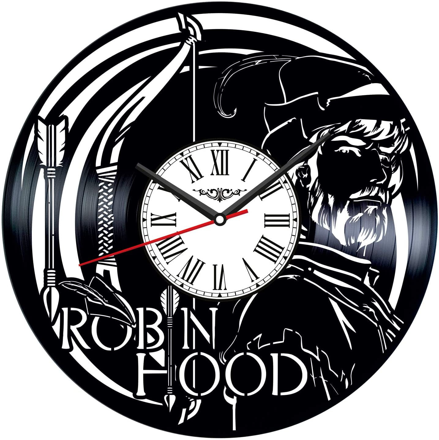 Robin Hood Vinyl Record Wall Clock Retro style Wall clock Silent Home ...