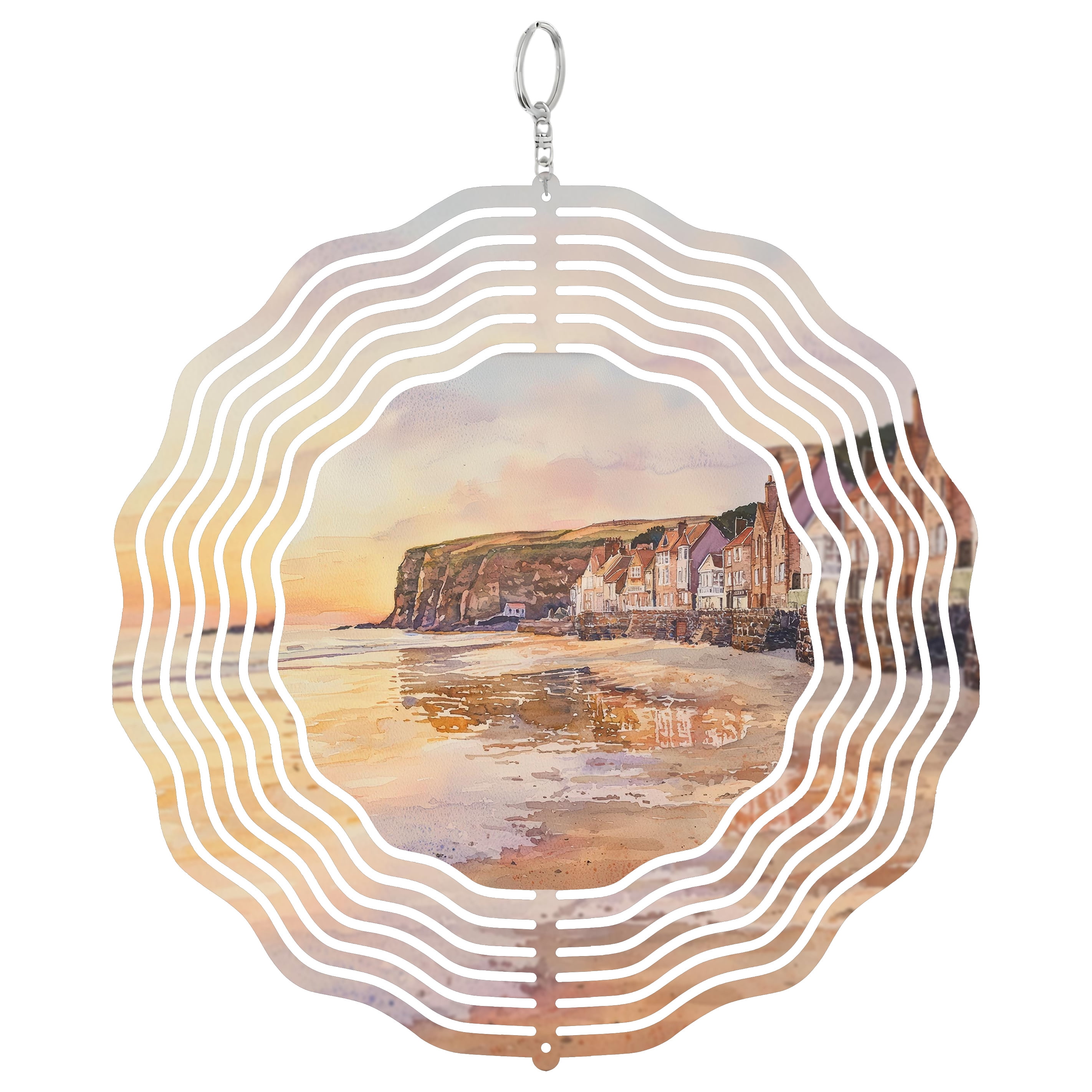 Robin Hoods Bay UK 3D Wind Spinner Kinetic Hanging Garden Yard Art ...