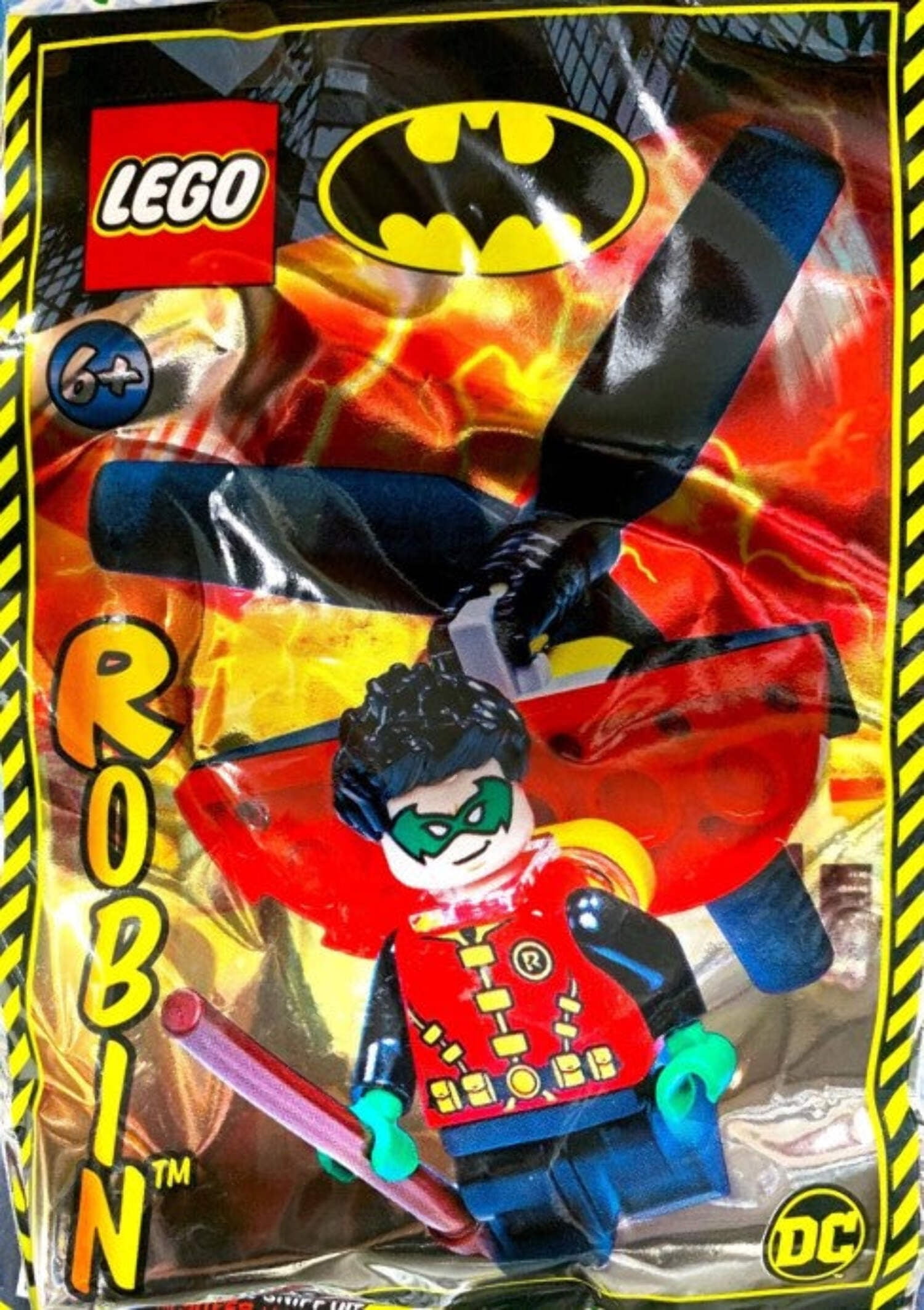 LEGO Robin Minifigure, Heli-Pack, Superheroes DC Comics Foil Pack, New ...