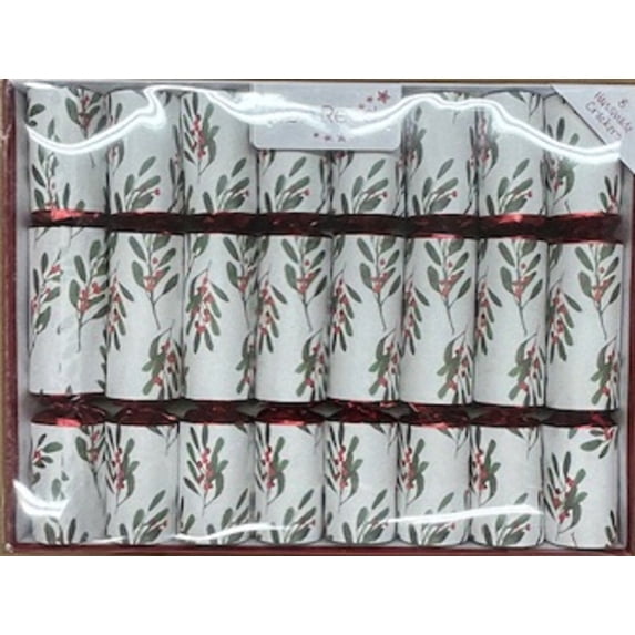 Robin Reed 10" Classic Christmas Crackers, Jolly Holly Design - Box of ...