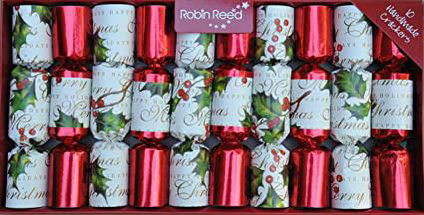 "Robin Reed English Holiday Christmas Crackers, 10 Pack (8.5"") Bows ...