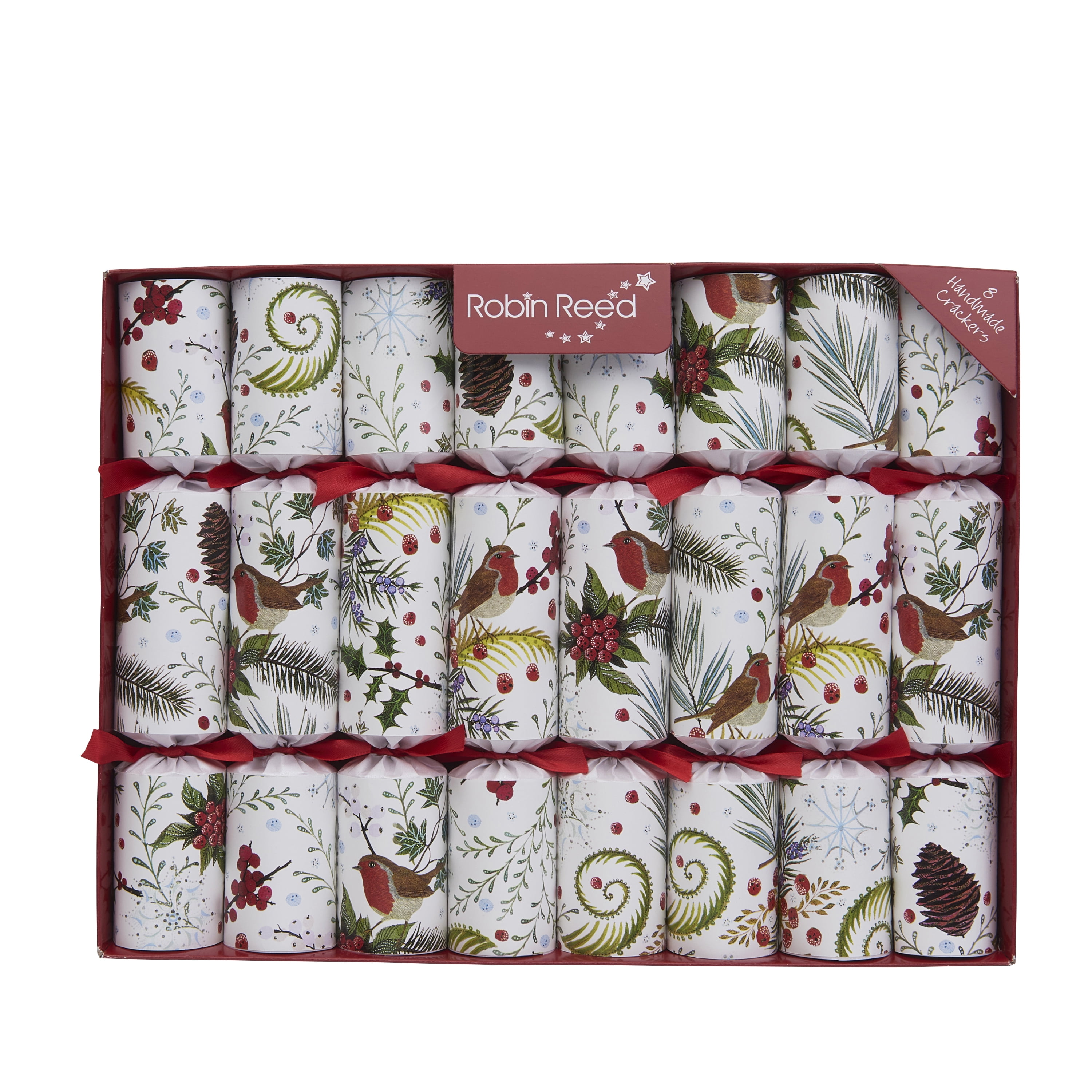 Robin Reed English Holiday Christmas Crackers - Festive Foliage, 8 ...
