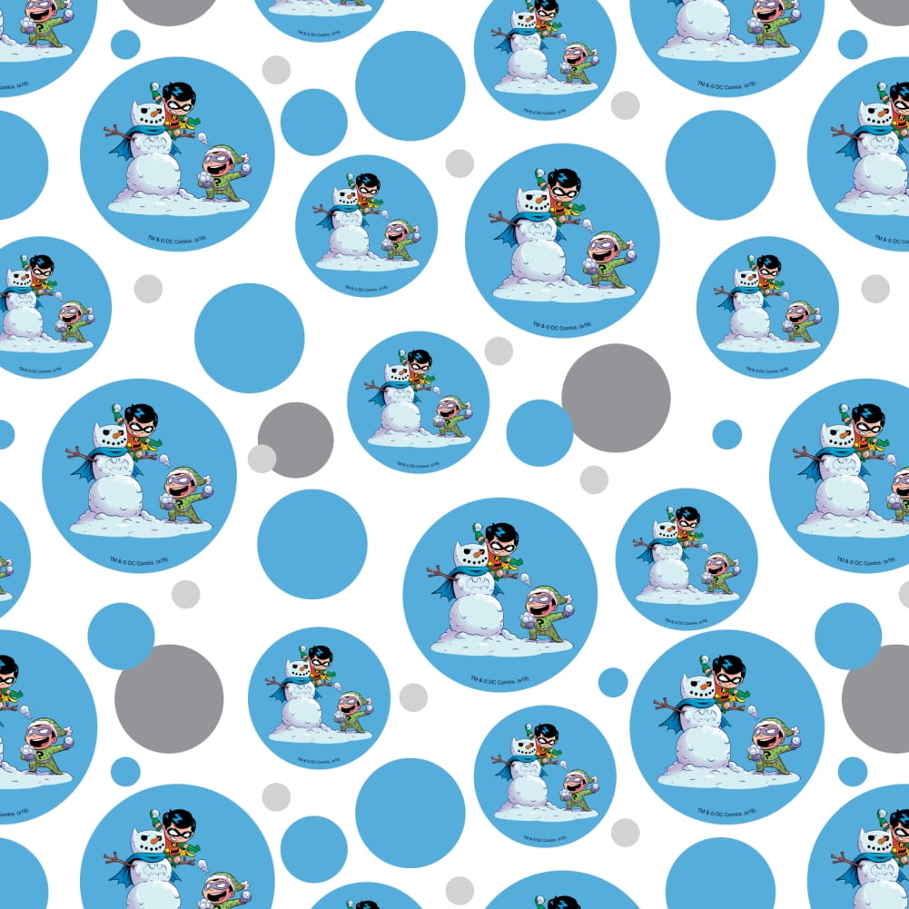 Robin and Riddler Snowball Fight Premium Gift Wrap Wrapping Paper Roll ...