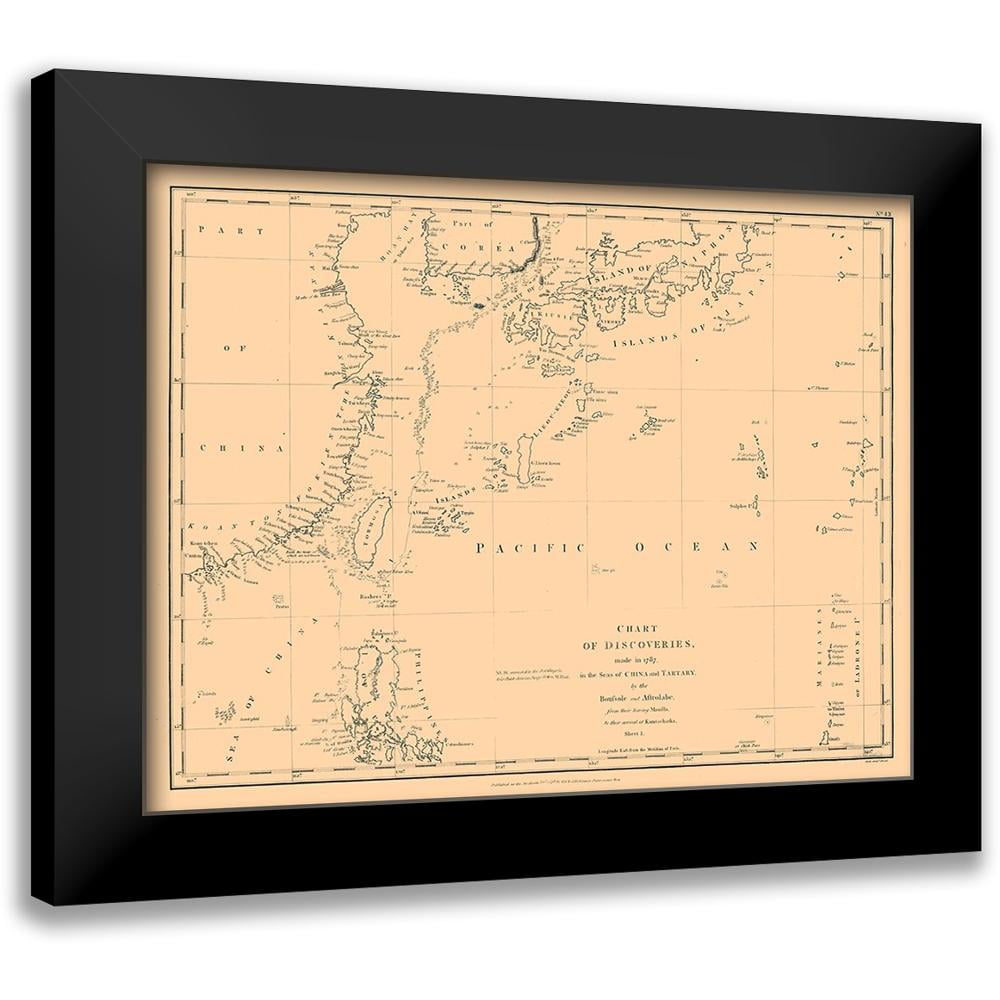 Robinson 18x15 Black Modern Framed Museum Art Print Titled - Asia Chart ...