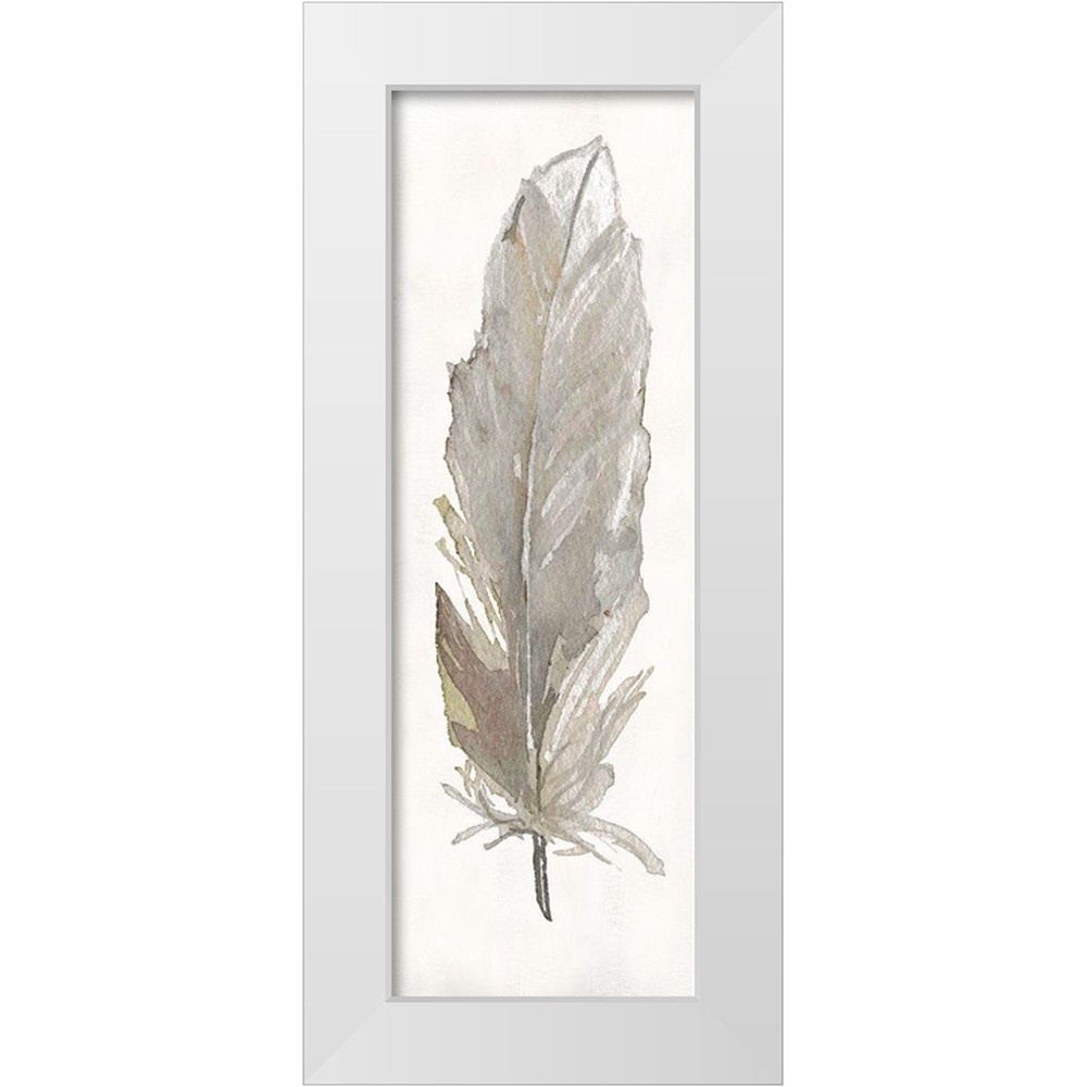 Robinson, Carol 7x14 White Modern Wood Framed Museum Art Print Titled - Neutral Feathers III ...