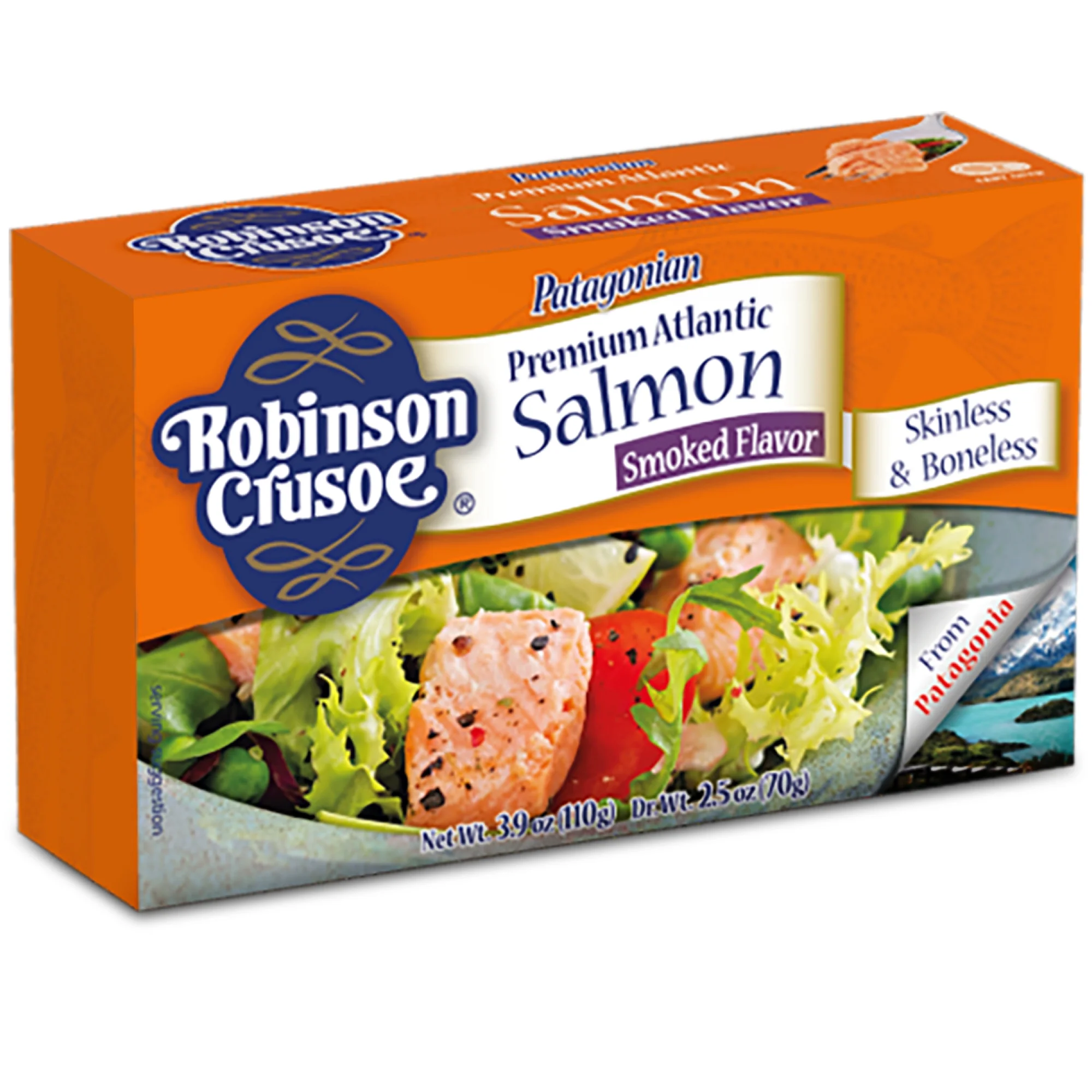 Robinson Crusoe Patagonia Canned Salmon, Boneless Skinless Smoked ...