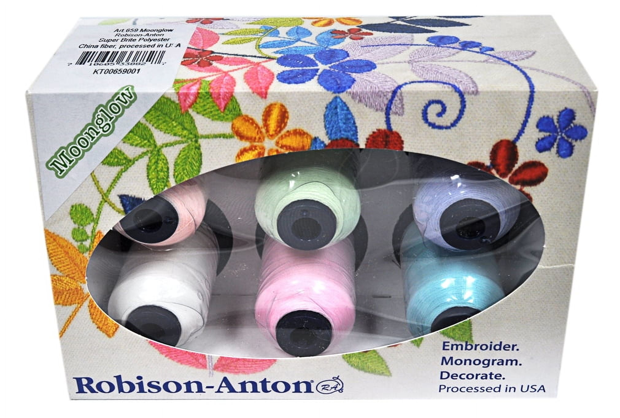 Robison-Anton Polyester Embroidery Thread 6 Spool Gift Pack - Moonglow ...
