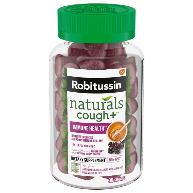 Robitussin Naturals Cough Plus Immune Health Gummies Dietary Supplement ...