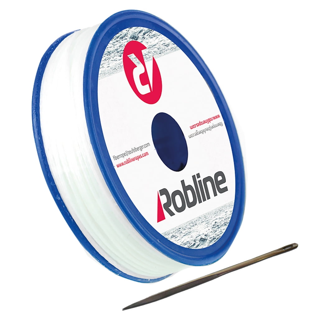 Robline Waxed Tackle Yarn Whipping Twine Kit w/Needle - White - 0.8mm x ...