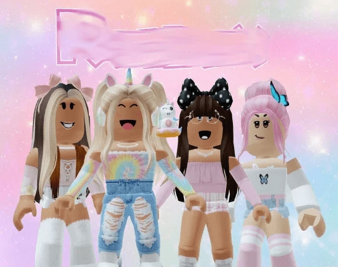 Roblox Themed Girl's Birthday Party Backdrop 5x7ft, Ready to Ship ...