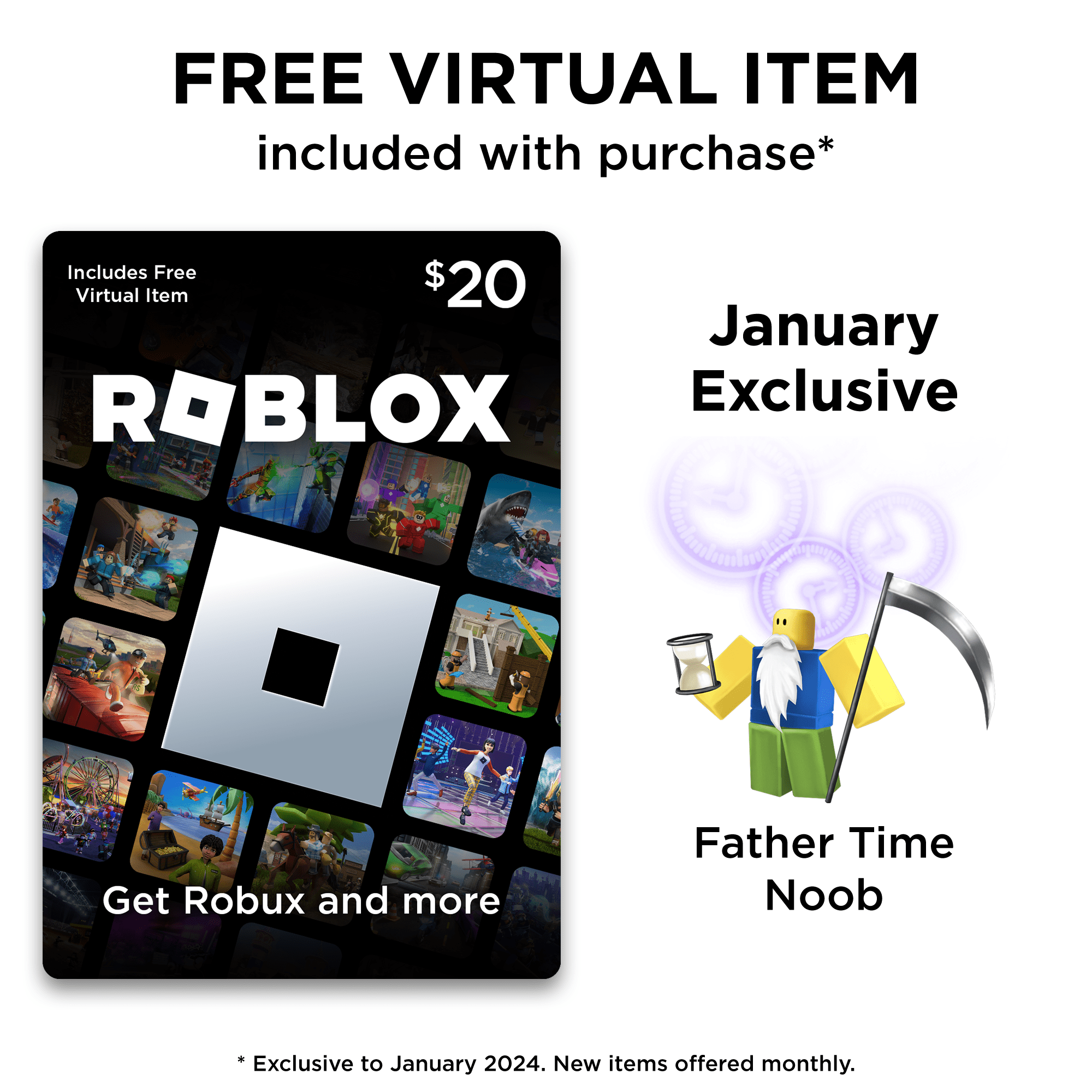 Roblox $20 Gift Card - [Digital] + Exclusive Virtual Item - Walmart.com